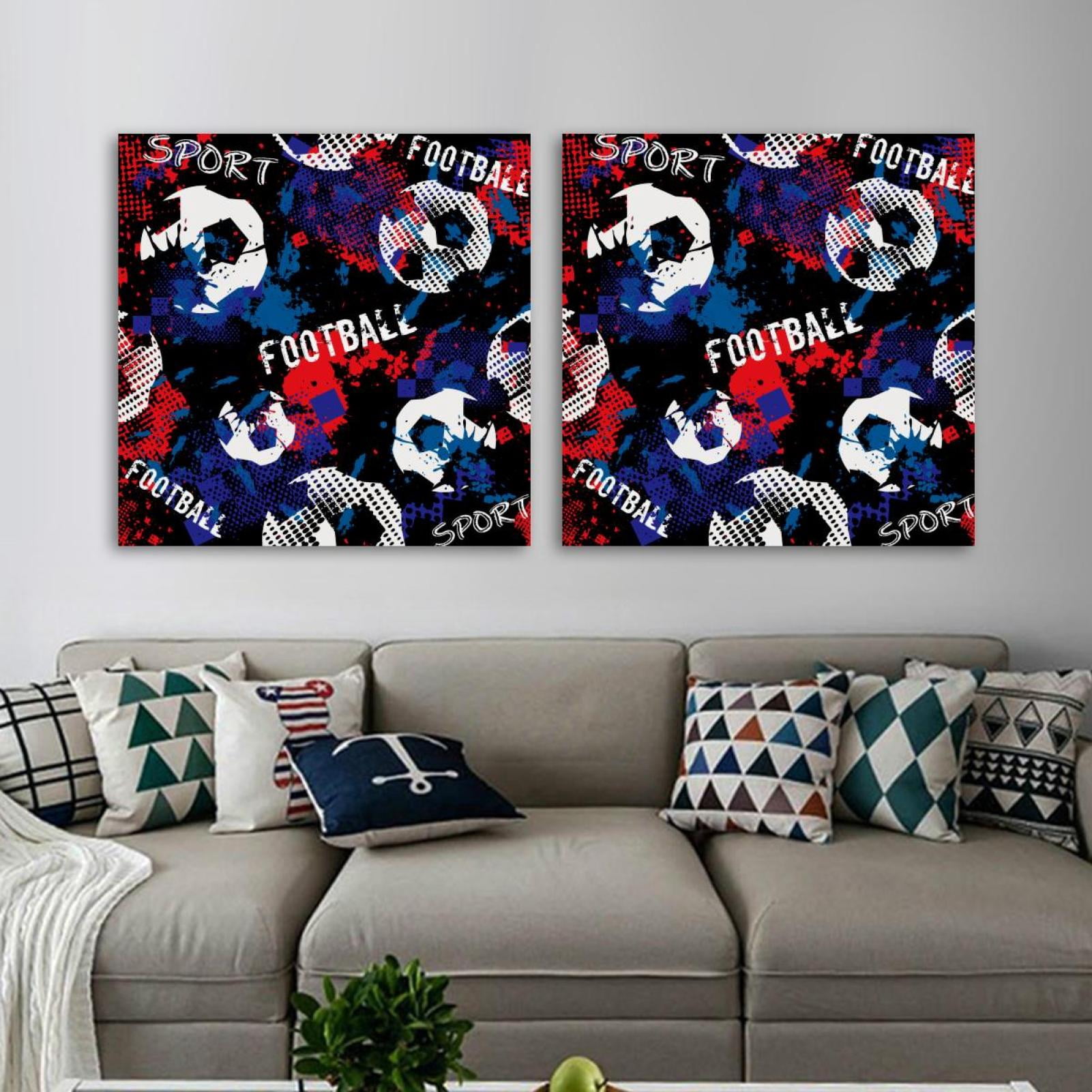 OWNSERIES Football Pattern Sport Pattern 2PC Canvas Wall Art Paintings ...