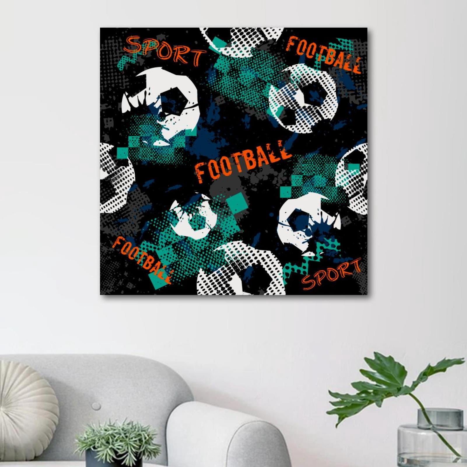 OWNSERIES Football Soccer Pattern Canvas Wall Art Paintings for Living ...
