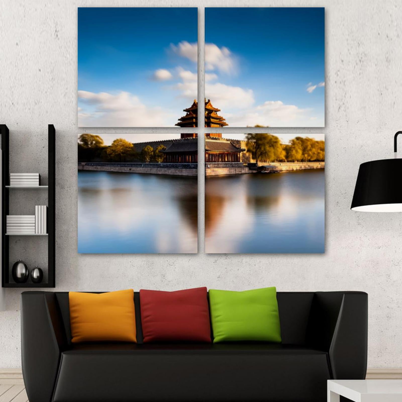 OWNSERIES Forbidden City Beijing Pattern 4PC Frameless Canvas Wall Art ...
