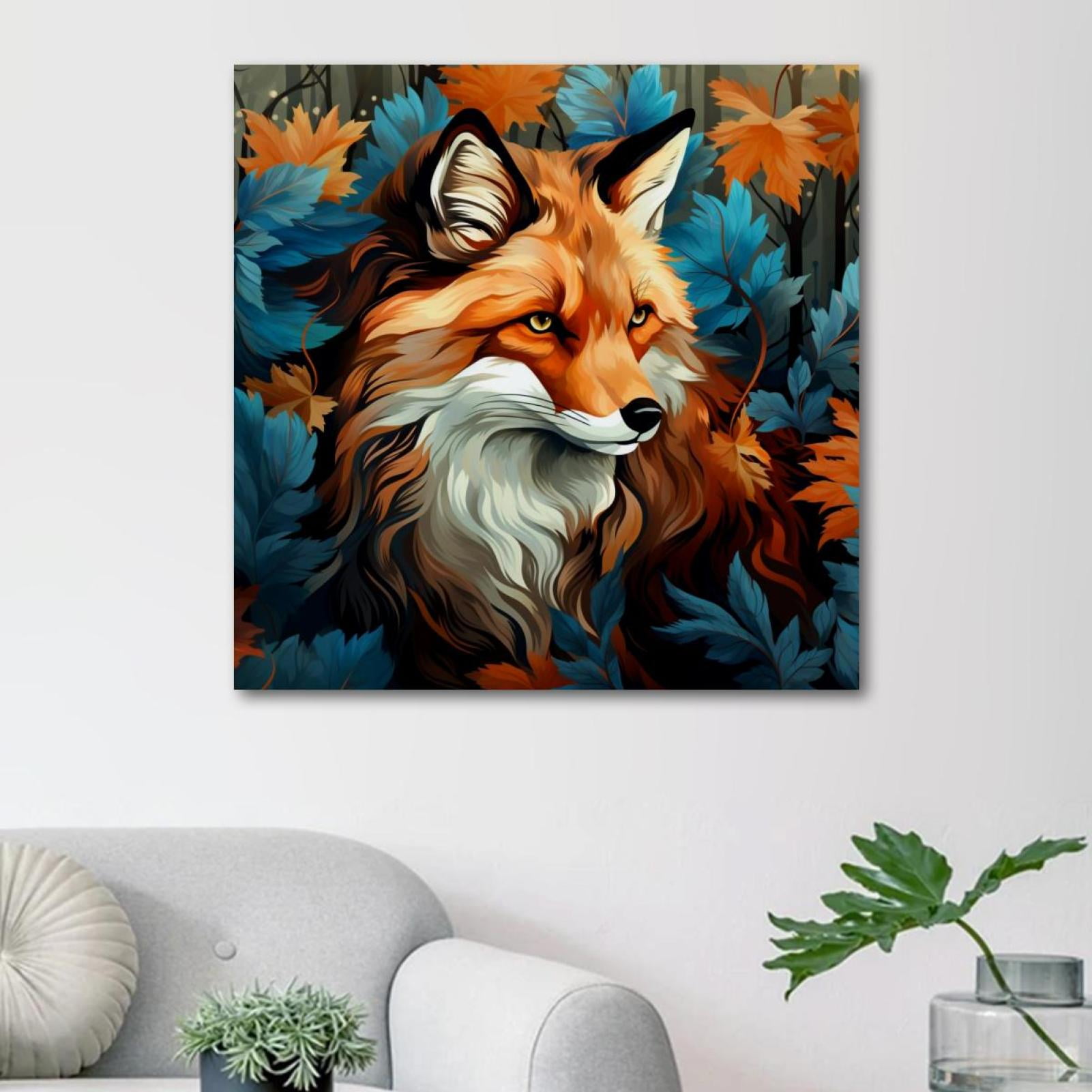 OWNSERIES Fox Pattern Canvas Wall Art Paintings for Living Room Canvas ...