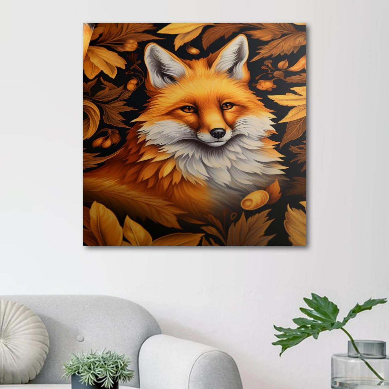 OWNSERIES Fox Pattern Canvas Wall Art Paintings for Living Room Canvas ...