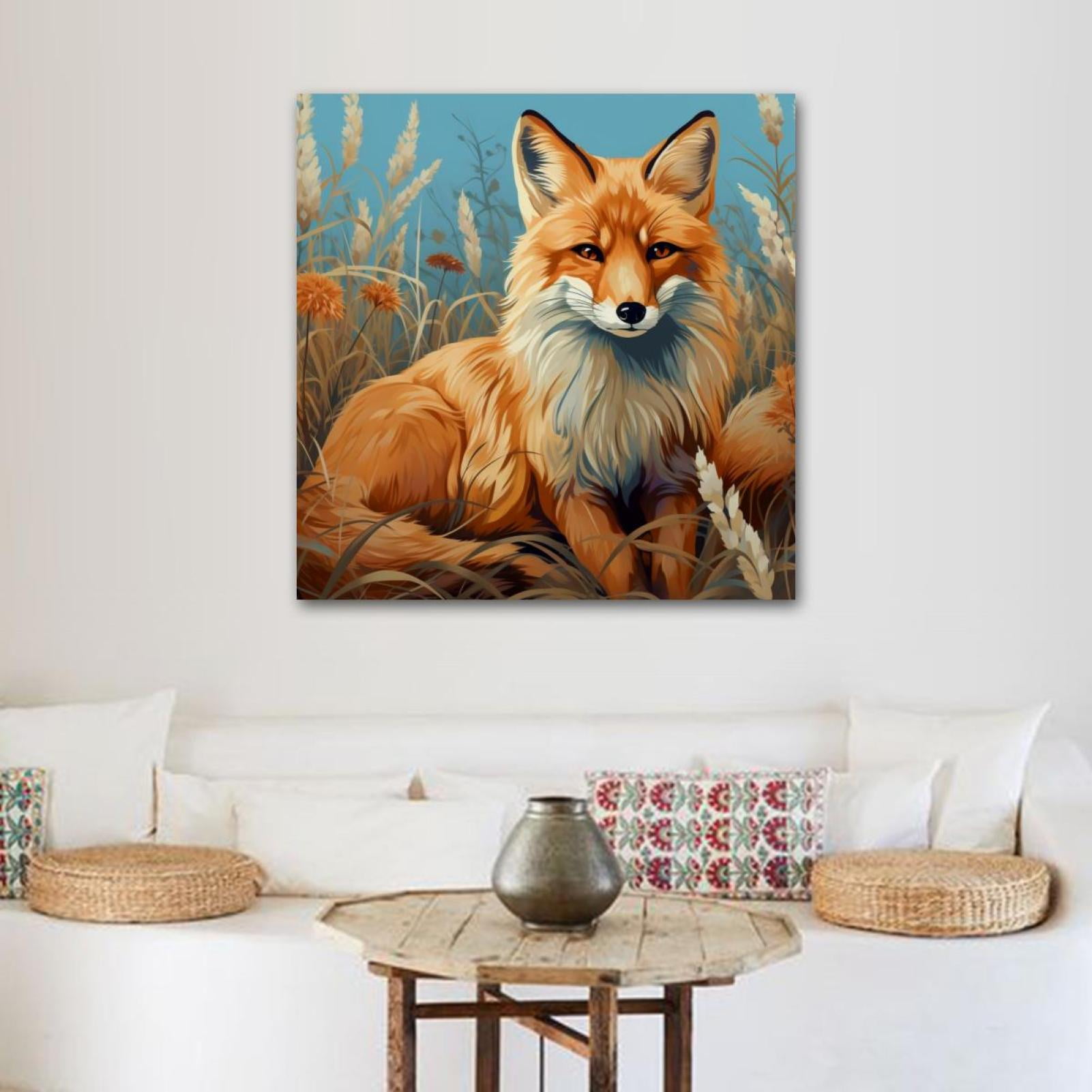 OWNSERIES Fox Pattern Pattern Canvas Wall Art Paintings for Living Room ...