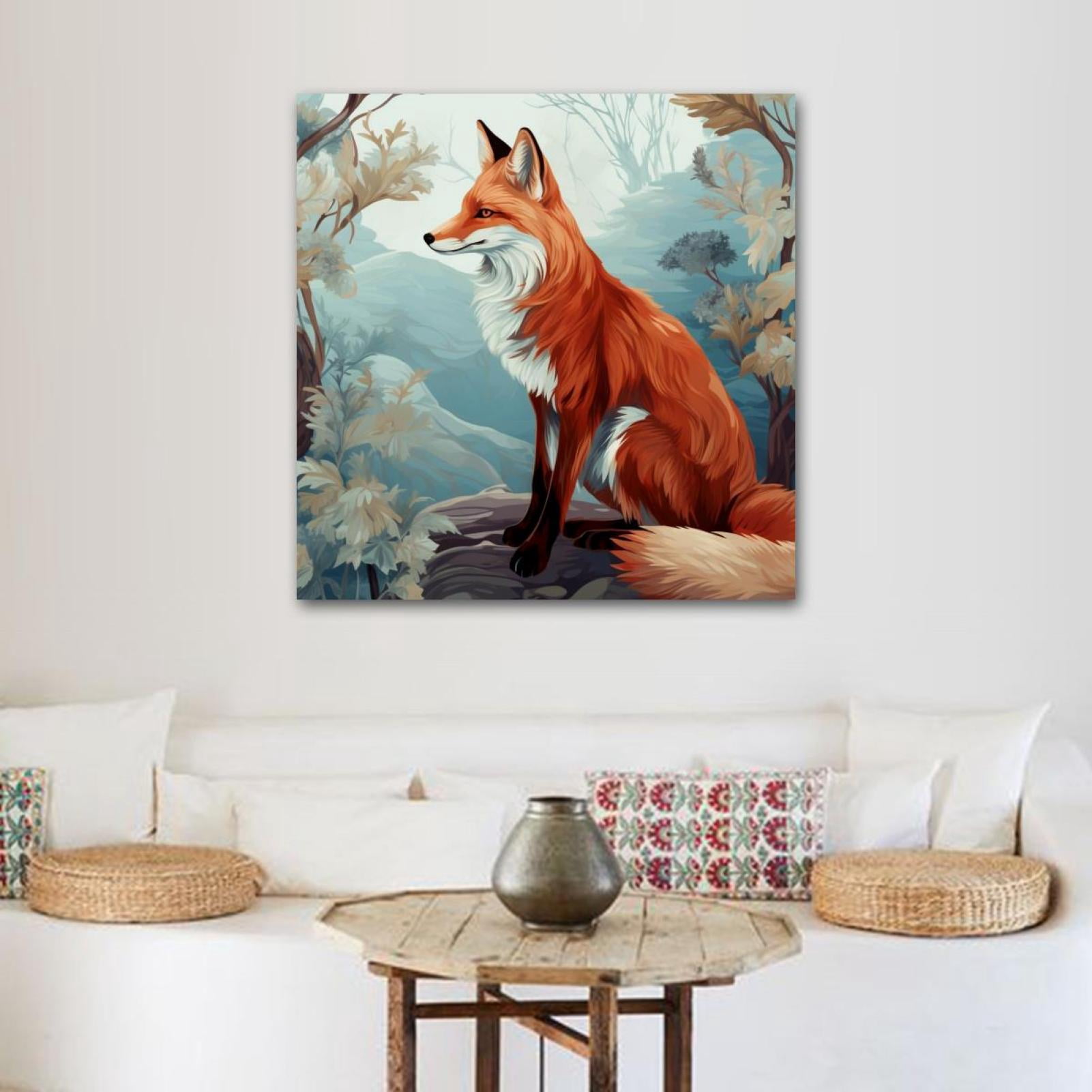 OWNSERIES Fox Pattern Pattern Canvas Wall Art Paintings for Living Room ...