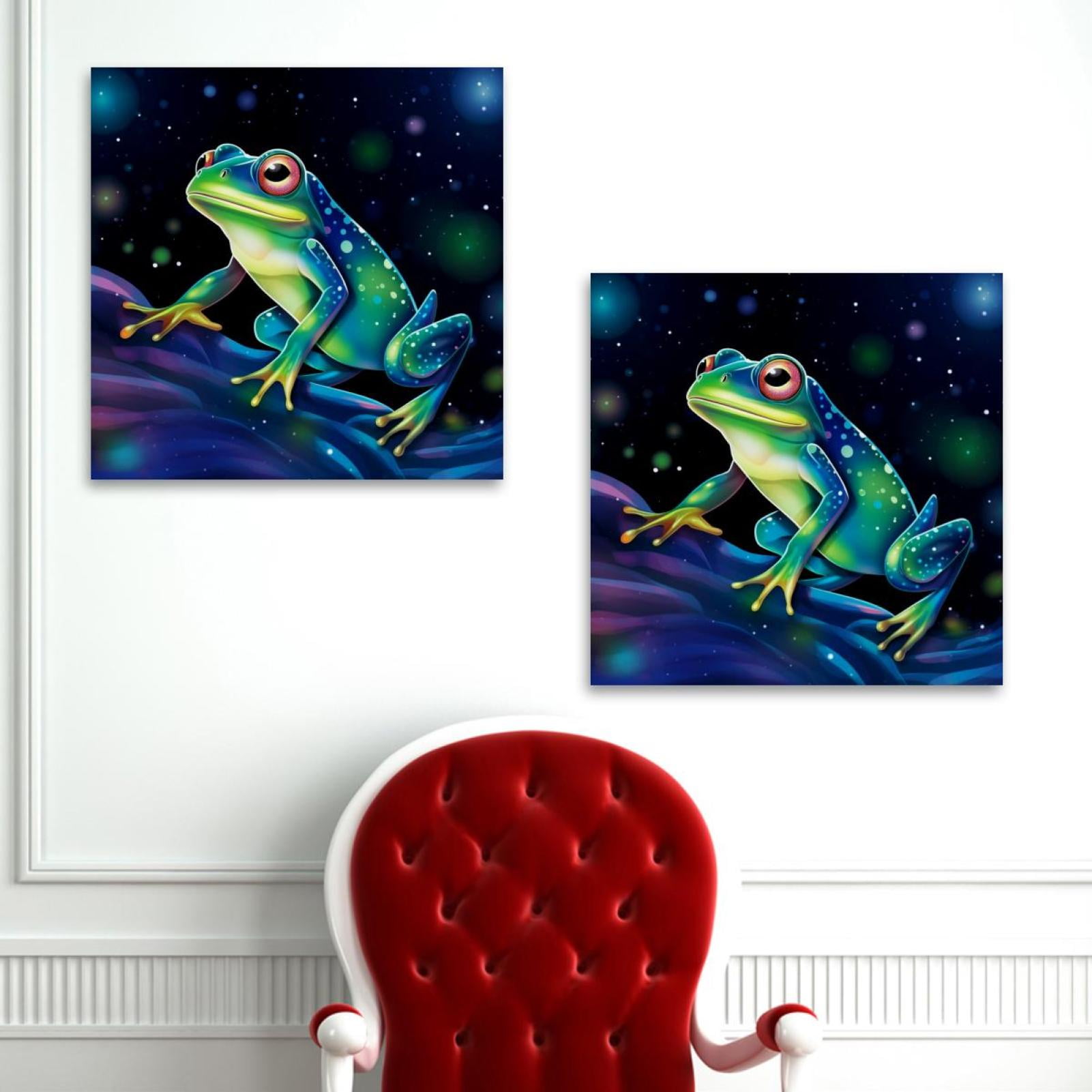 OWNSERIES Frog under the Stars Pattern 2PC Canvas Wall Art Paintings ...