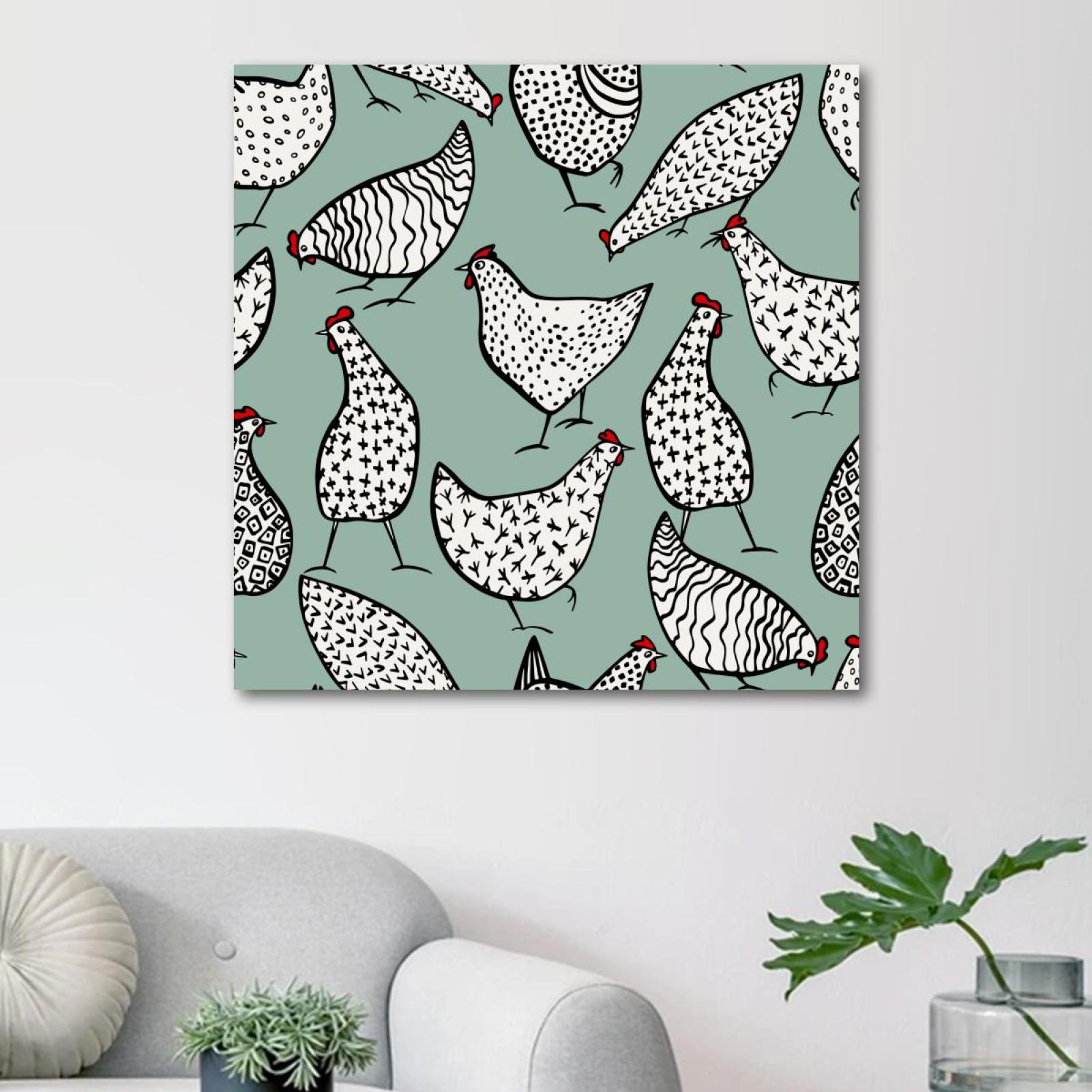 OWNSERIES Funny Animal Chicken Roster Pattern Canvas Wall Art Paintings ...