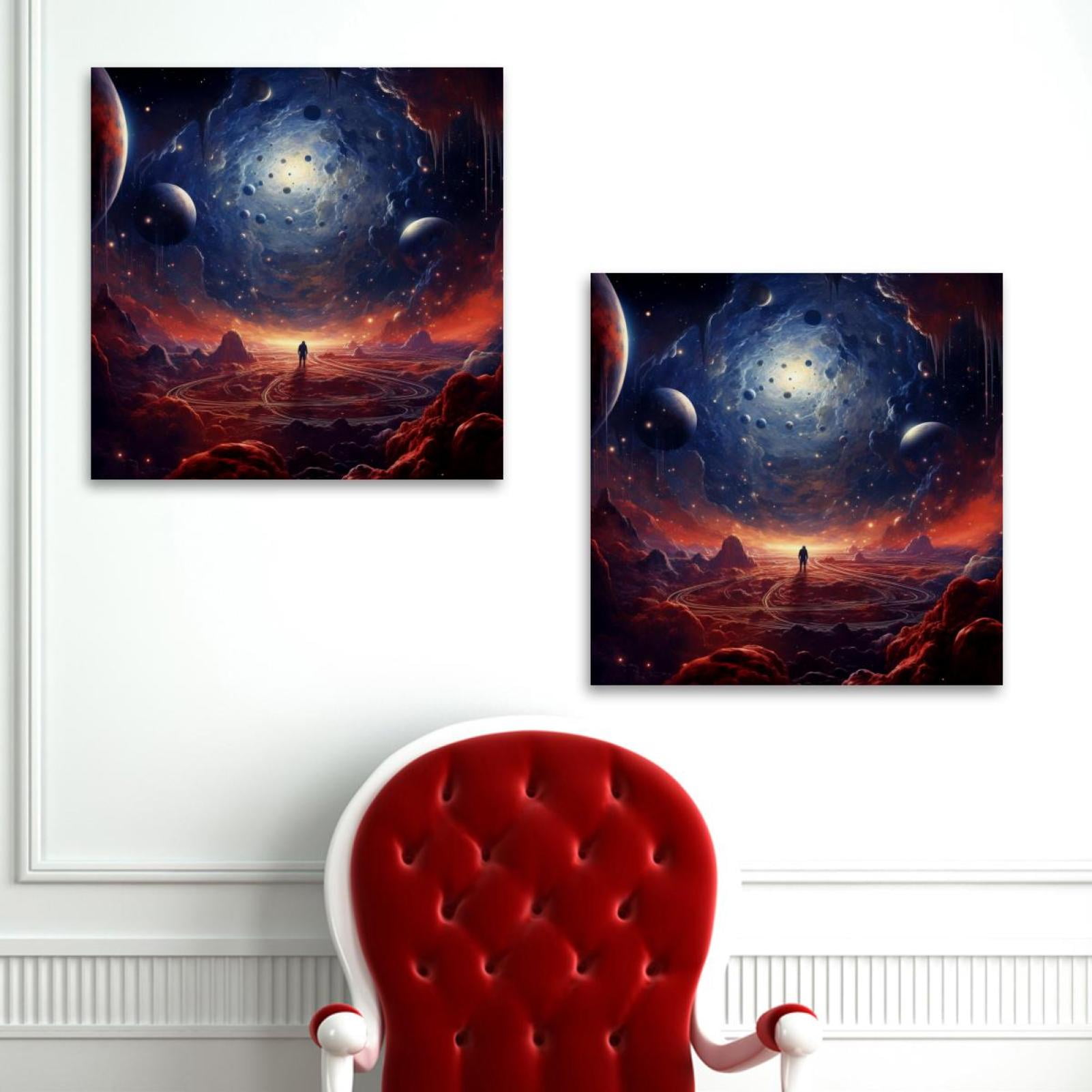 OWNSERIES Galactic Space Pattern 2PC Canvas Wall Art Paintings for ...