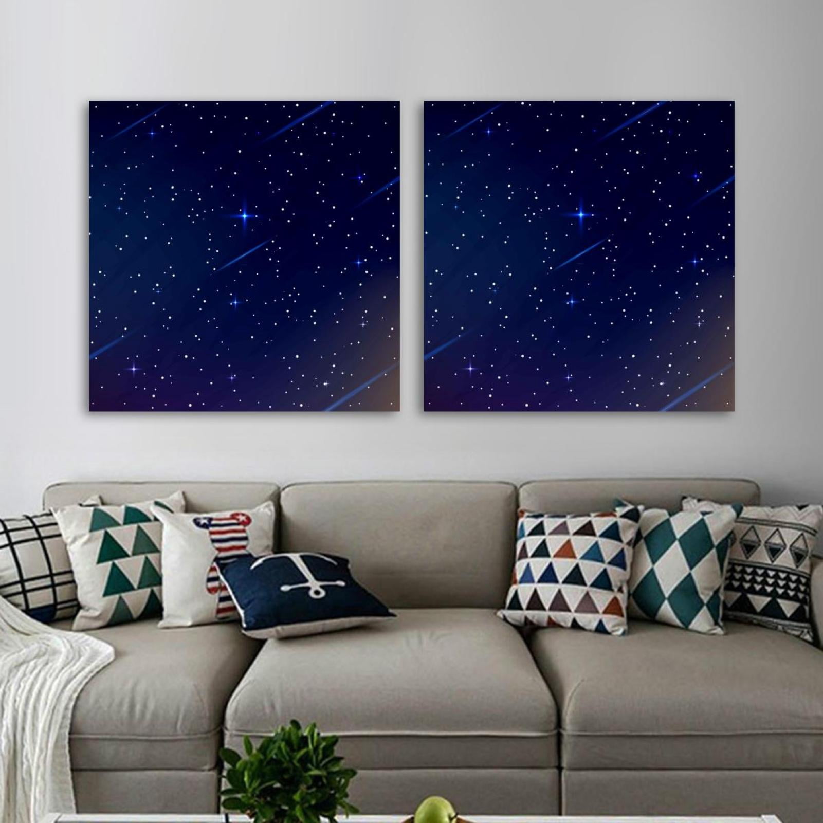 OWNSERIES Galaxy Stars Pattern 2PC Canvas Wall Art Paintings for Living ...
