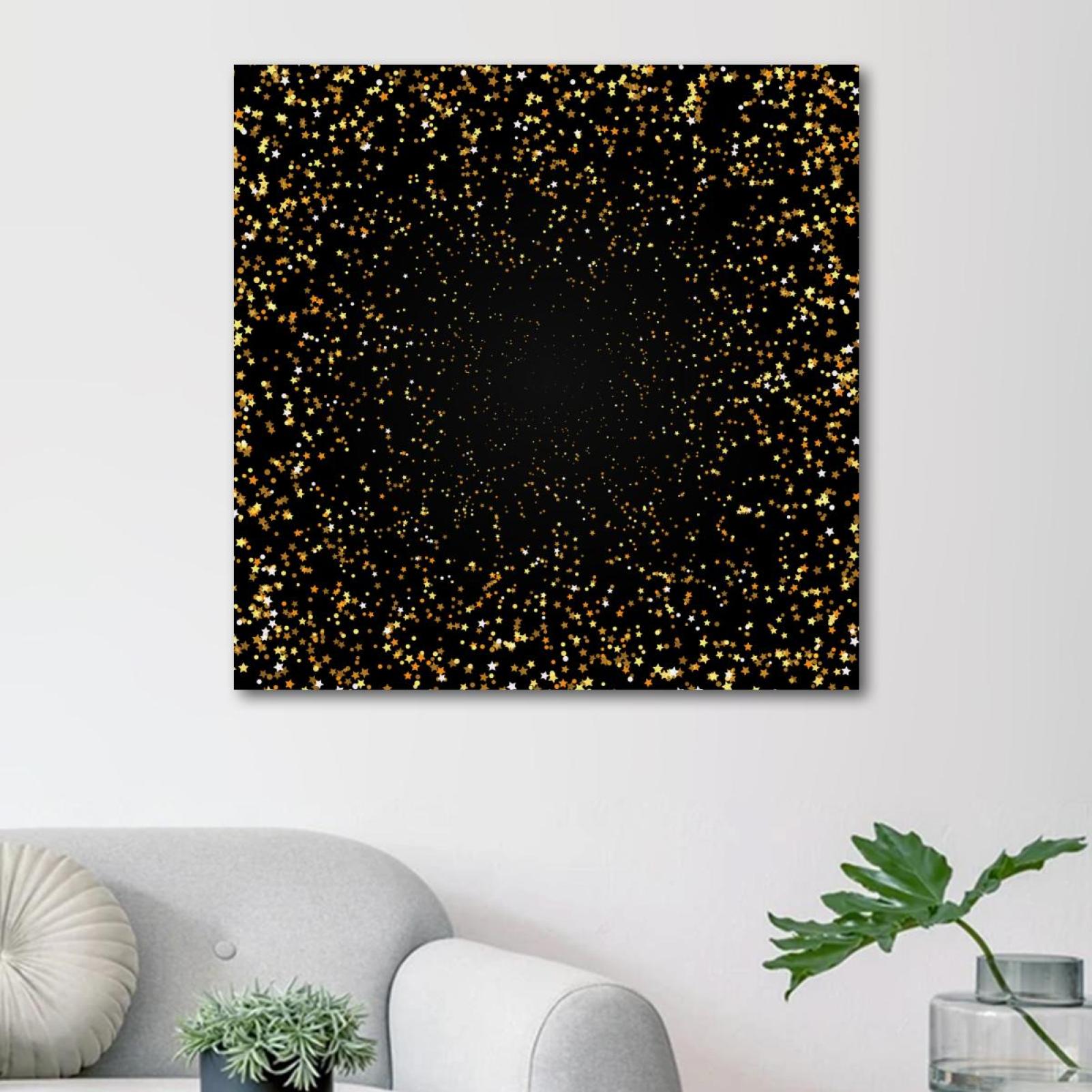 OWNSERIES Gold Stars Shining Background Pattern Canvas Wall Art ...