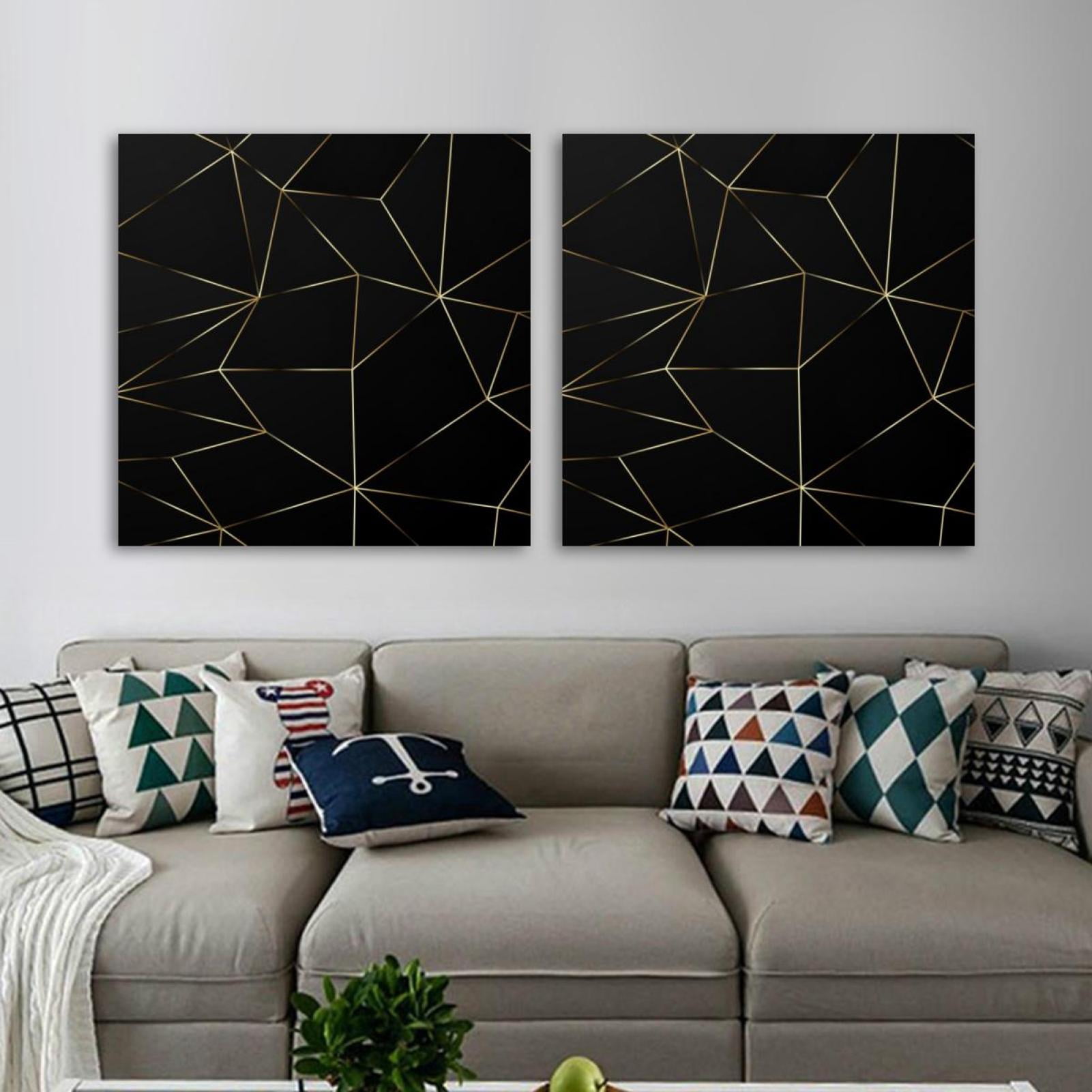 OWNSERIES Golden Triangle Geometric Line Pattern in Black Background ...