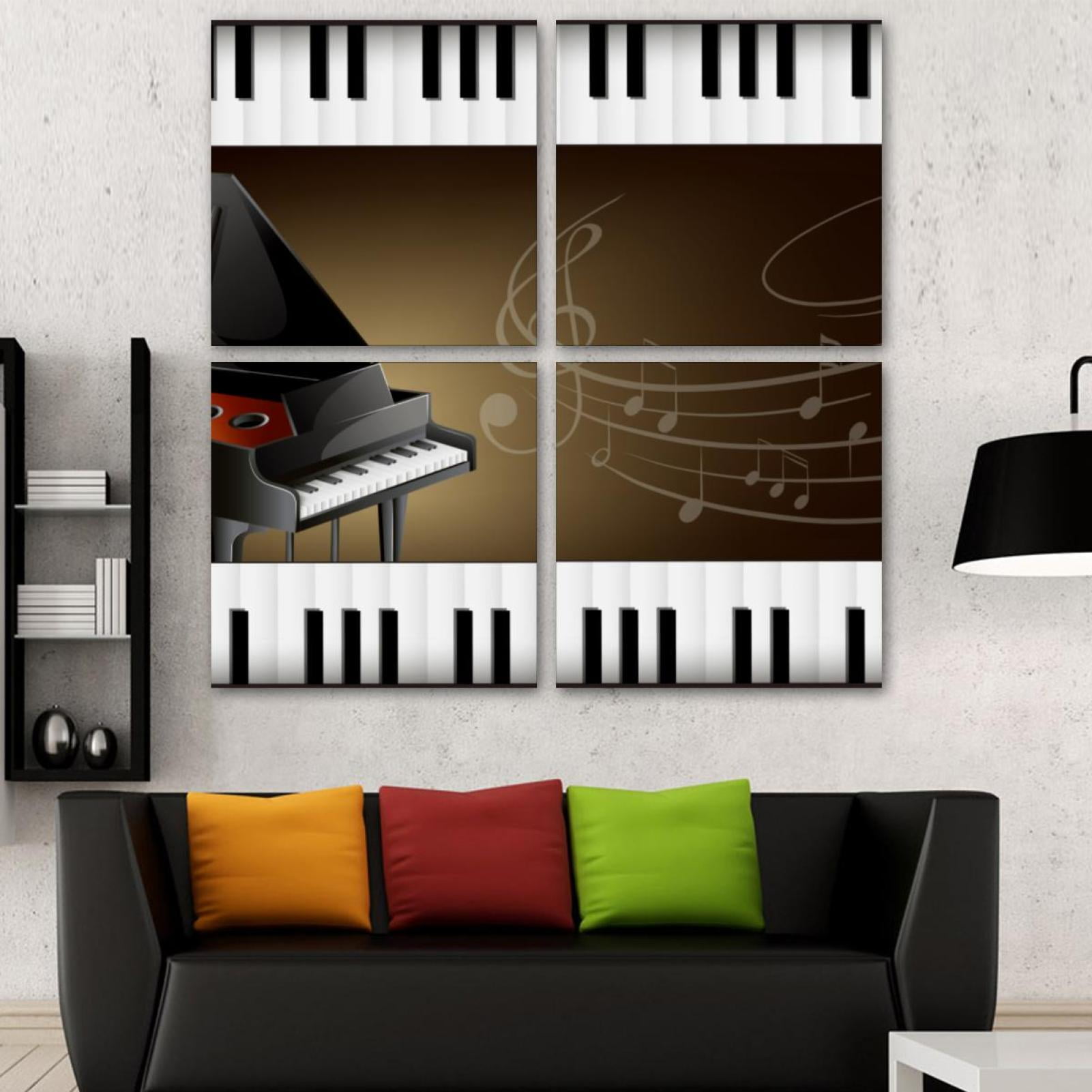 OWNSERIES Grand Piano with Keyboards and Musicnotes Pattern 4PC ...