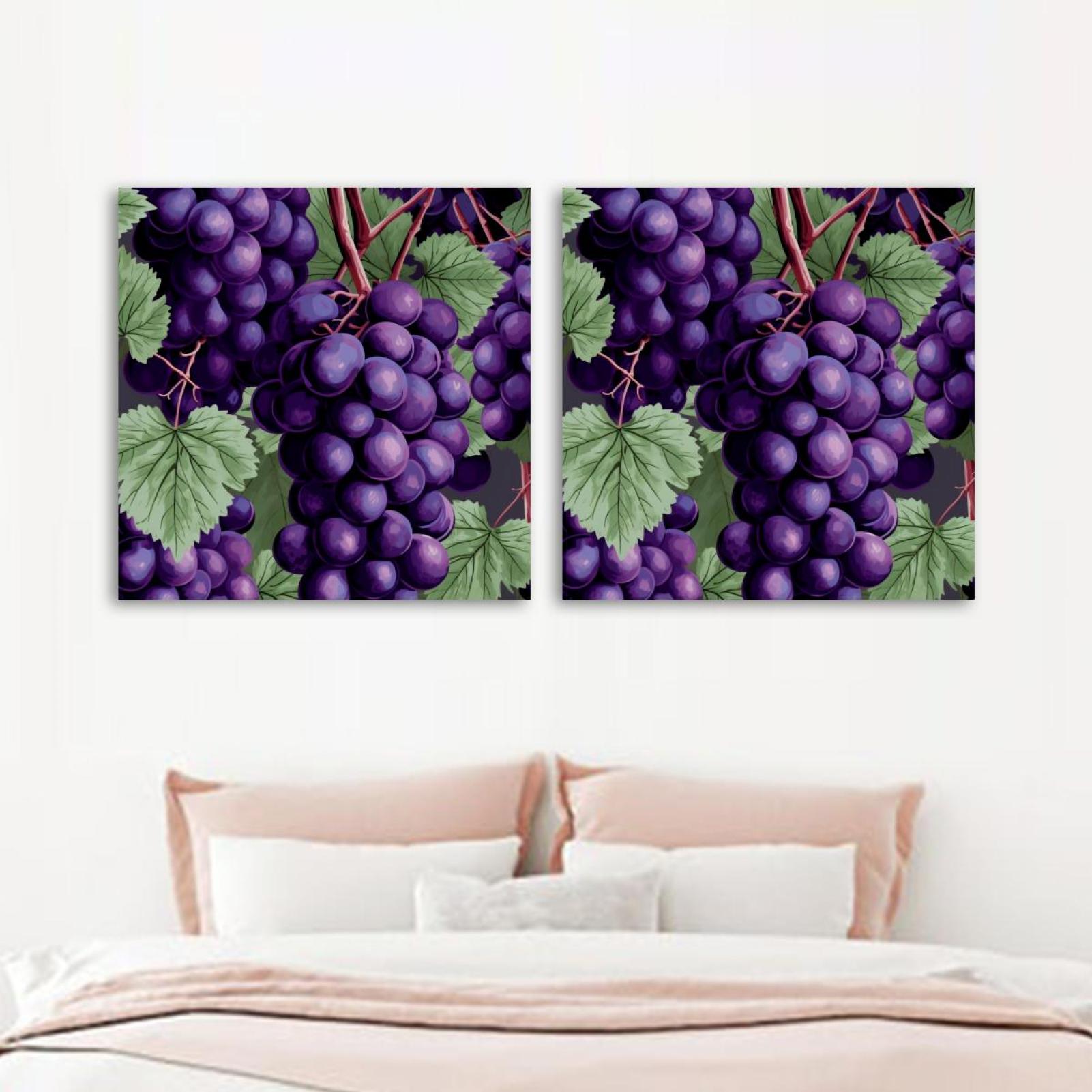 OWNSERIES Grape Pattern 2PC Canvas Wall Art Paintings for Living Room ...