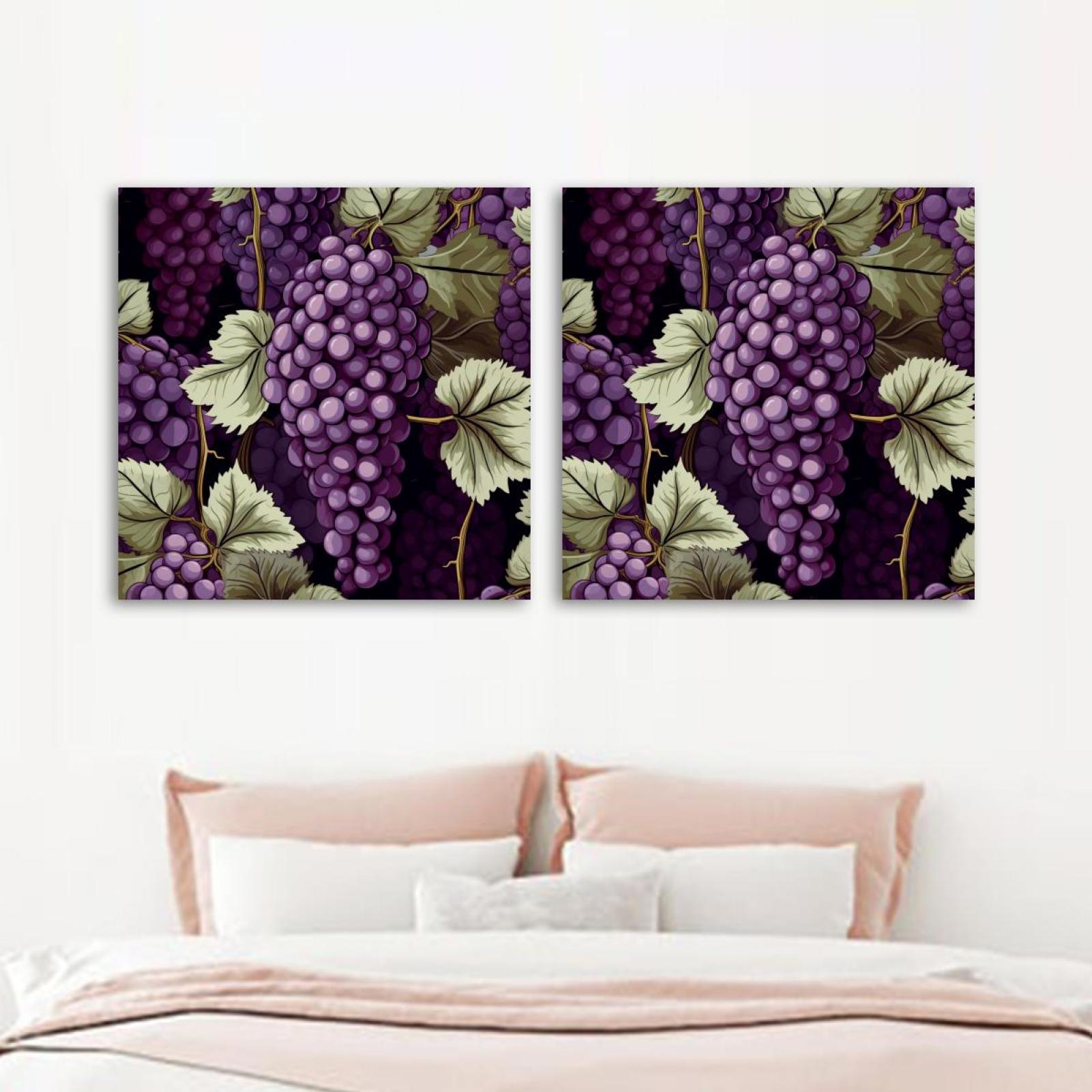 OWNSERIES Grape Pattern 2PC Canvas Wall Art Paintings for Living Room ...