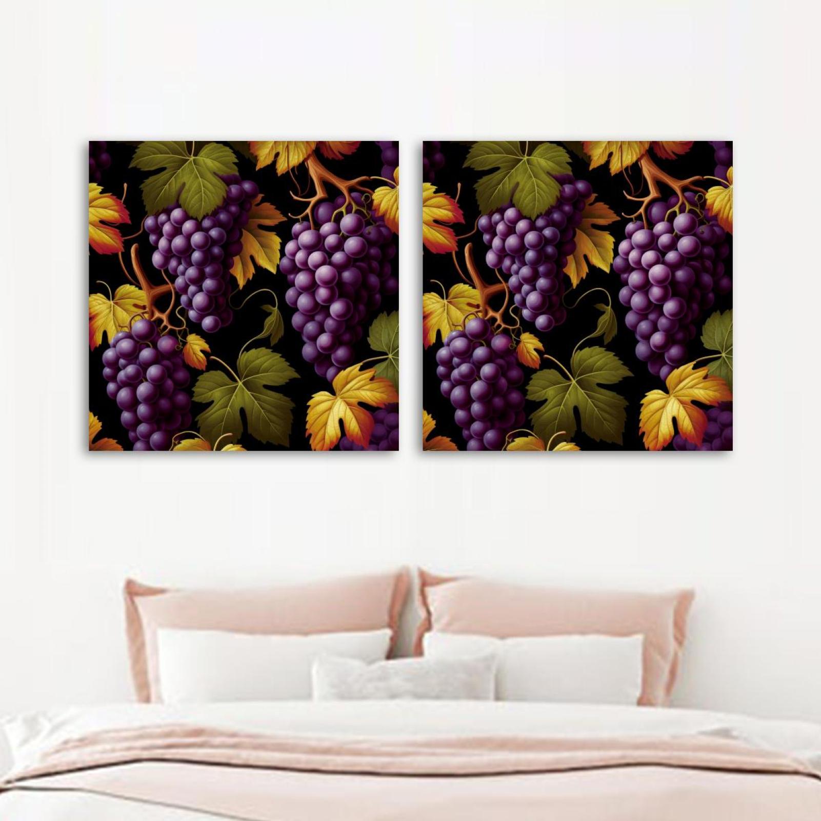 OWNSERIES Grape Pattern 2PC Canvas Wall Art Paintings for Living Room ...