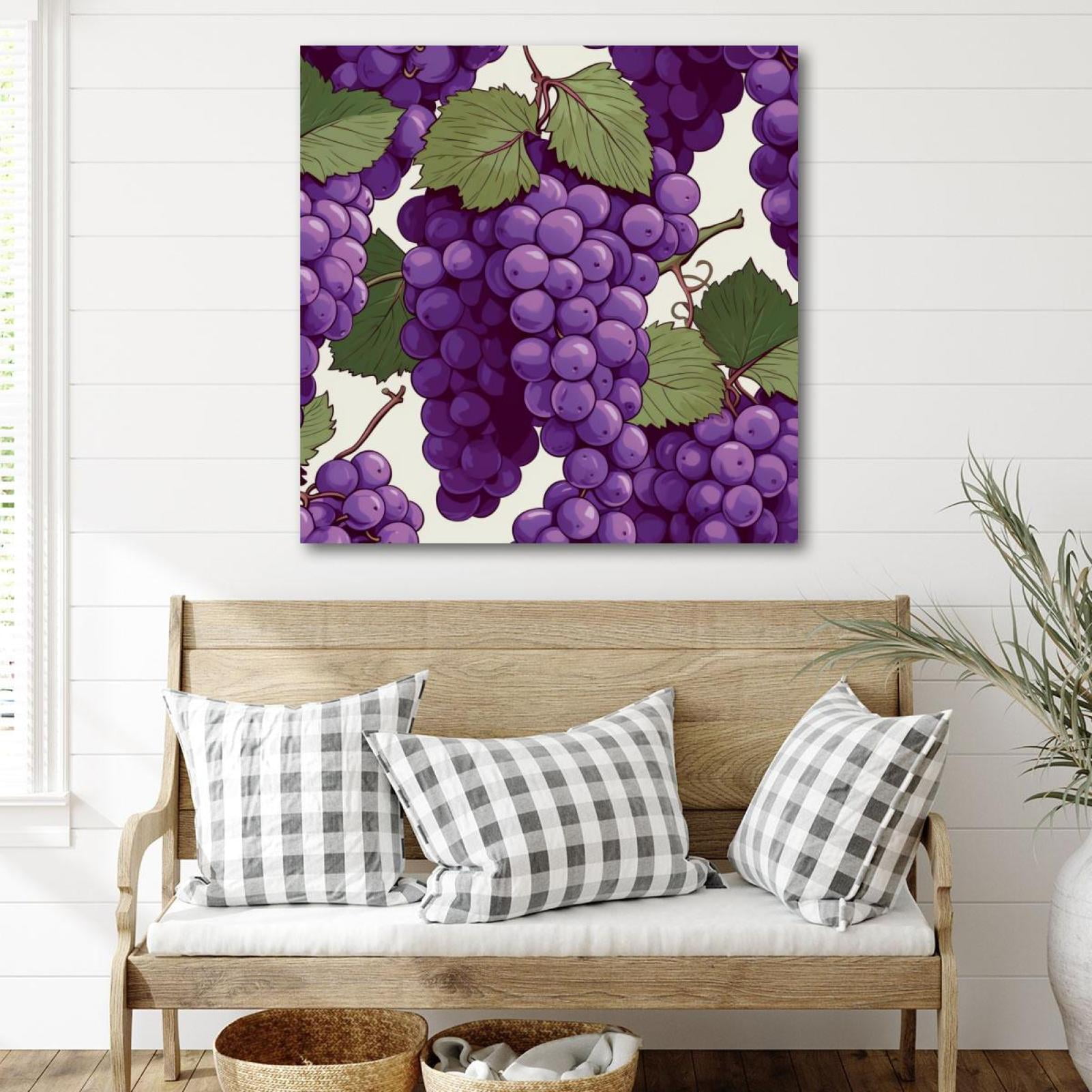 OWNSERIES Grape Pattern Canvas Wall Art Paintings for Living Room ...