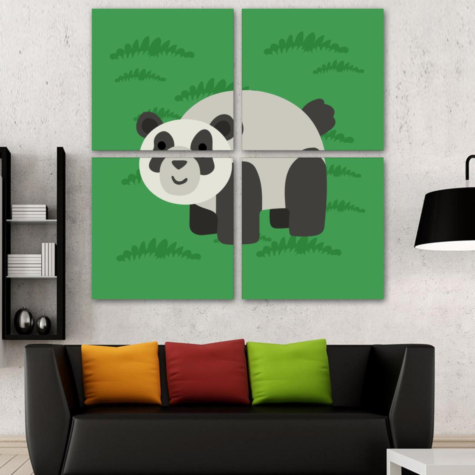 OWNSERIES Green Pandan Pattern 4PC Frameless Canvas Wall Art Paintings ...