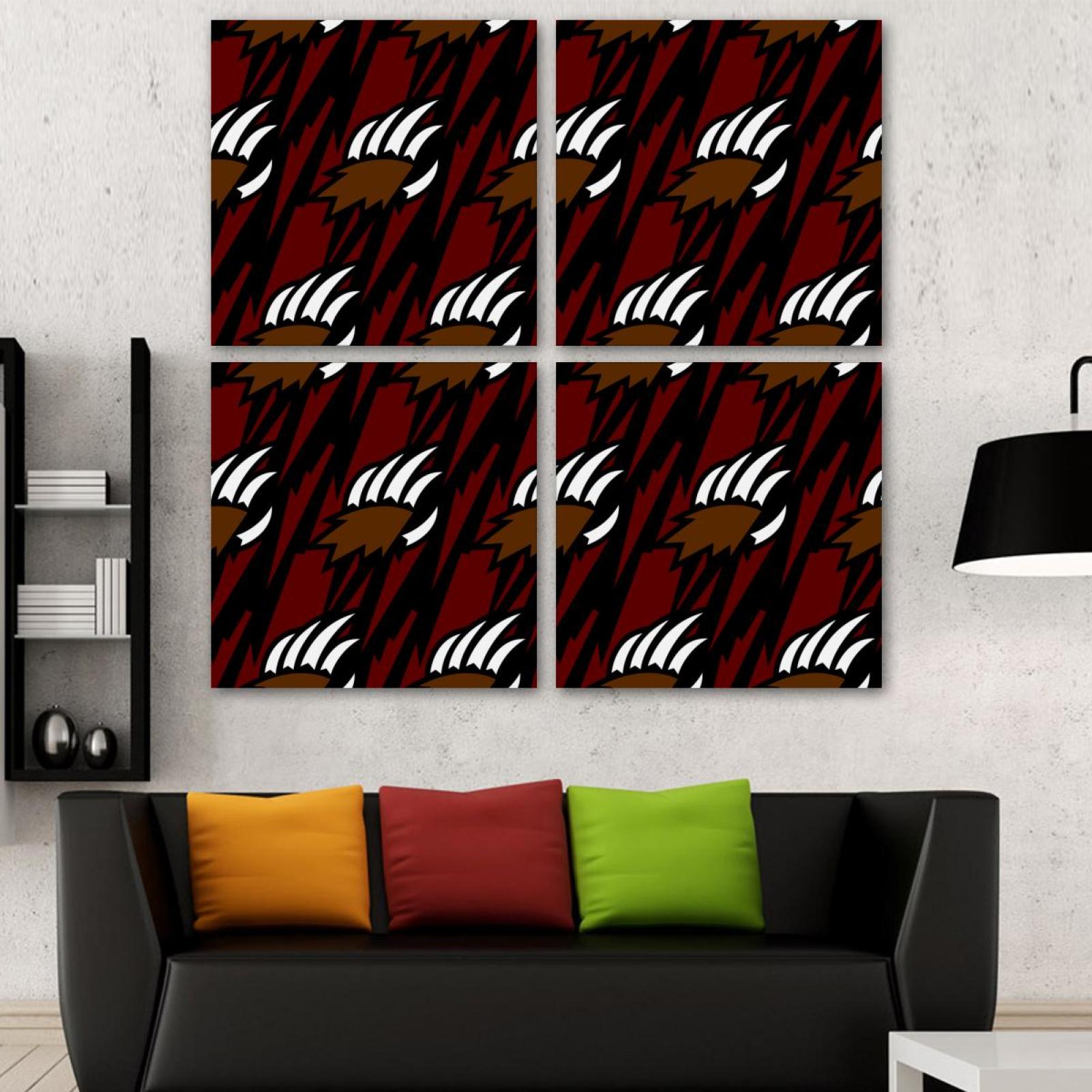 OWNSERIES Grizzly Bear Animal Claw Pattern 4PC Frameless Canvas Wall ...