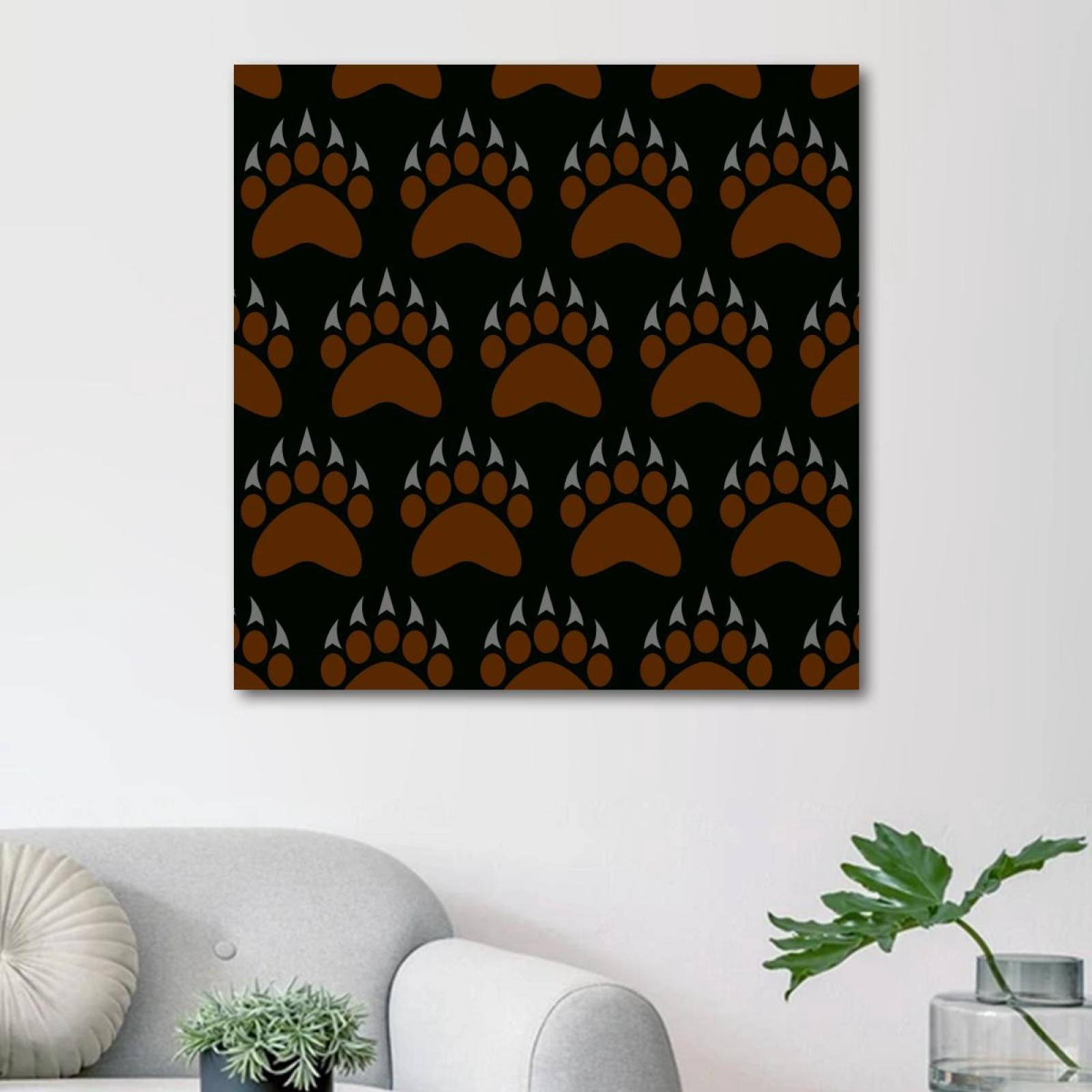 OWNSERIES Grizzly Bear Claw Brown Pattern Canvas Wall Art Paintings for ...