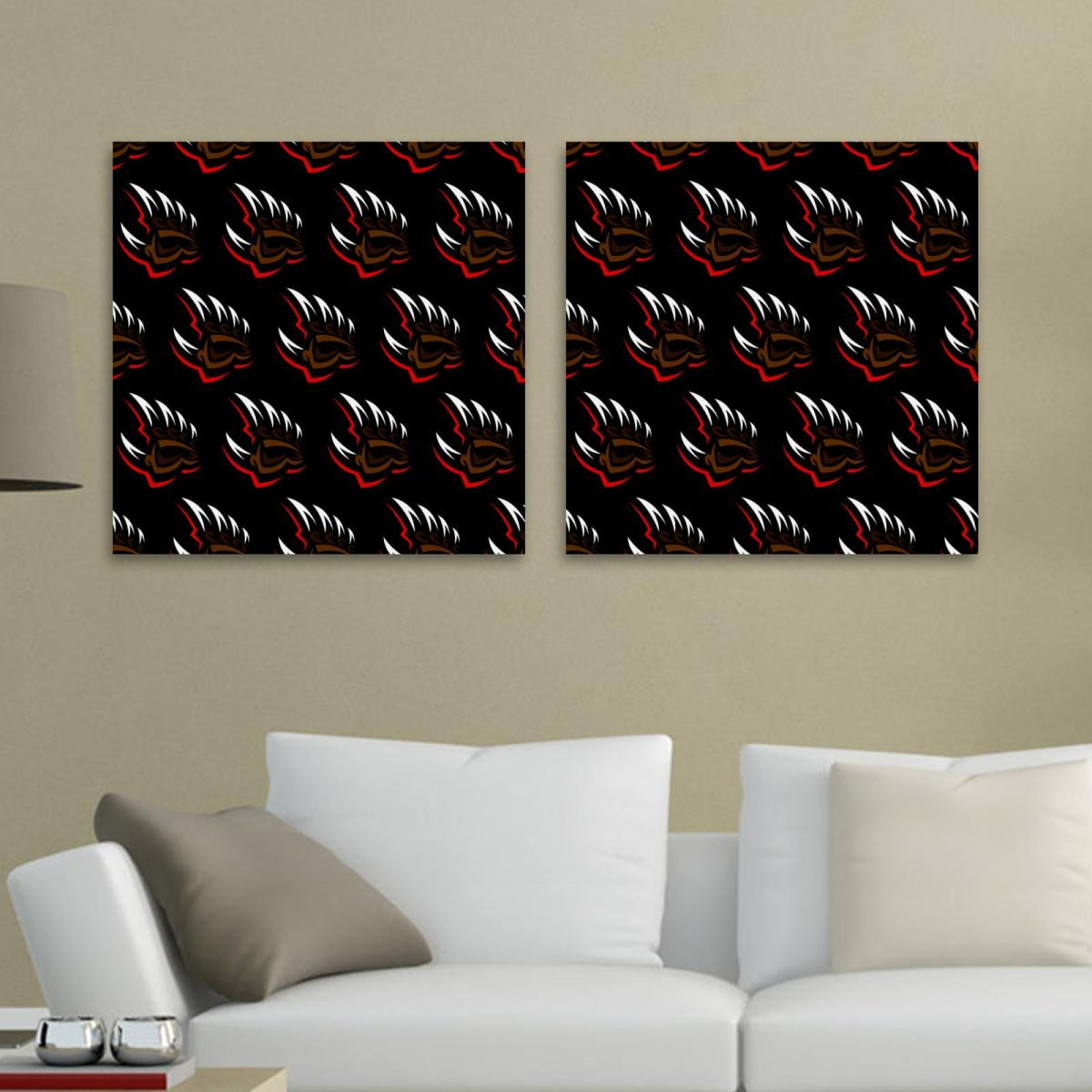 OWNSERIES Grizzly Bear Claw Red Pattern 2PC Canvas Wall Art Paintings ...