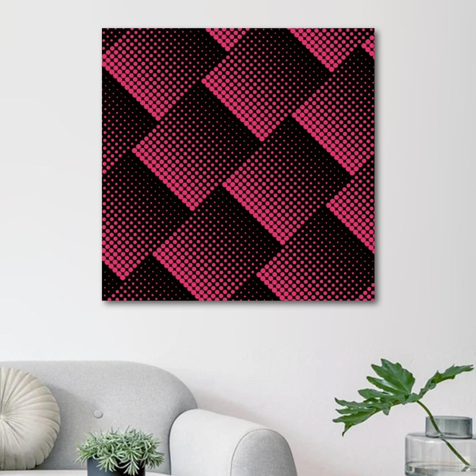 OWNSERIES Halftone Design in Black and Red Dots Pattern Canvas Wall Art ...