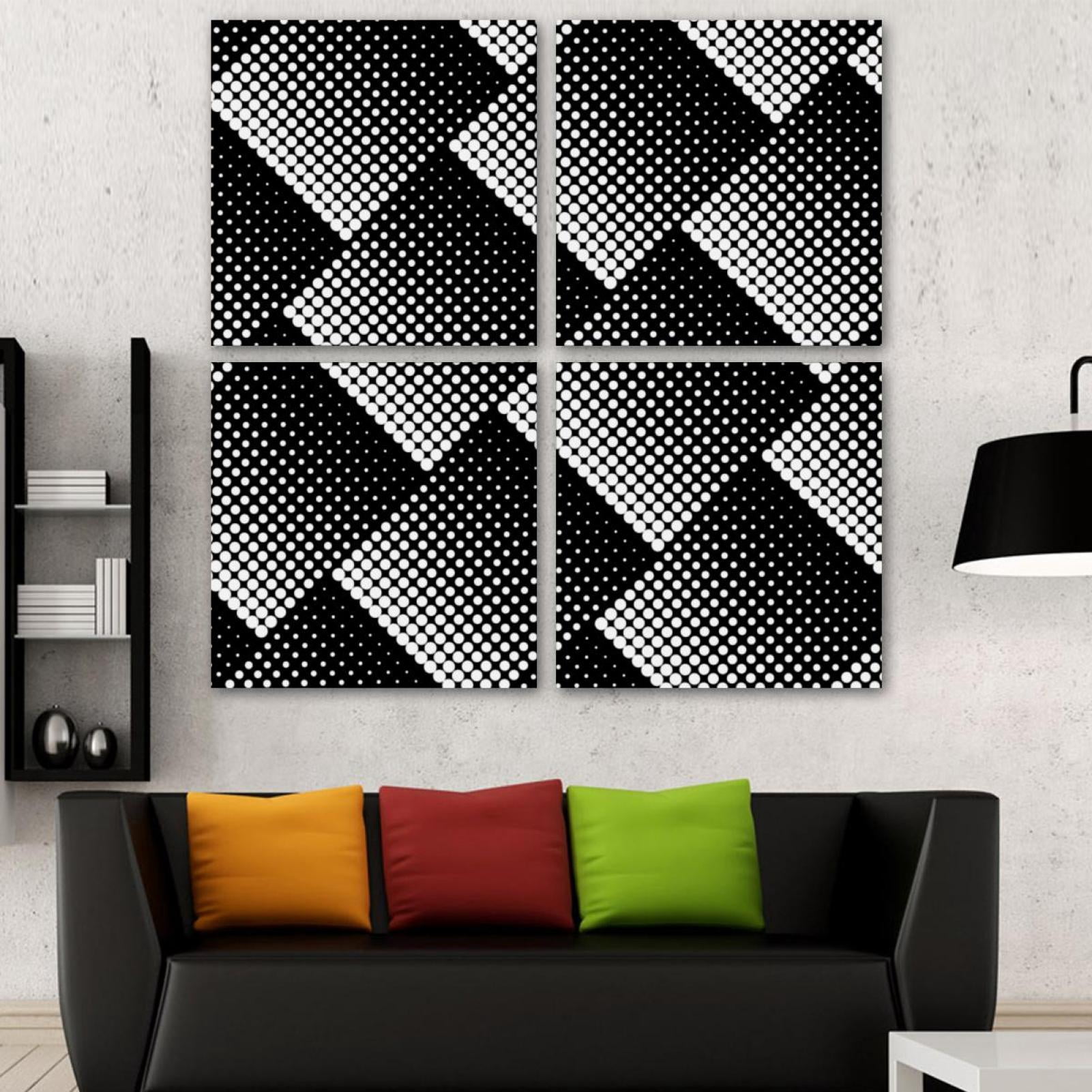 OWNSERIES Halftone Design in Black and White Dots Pattern Pattern 4PC ...