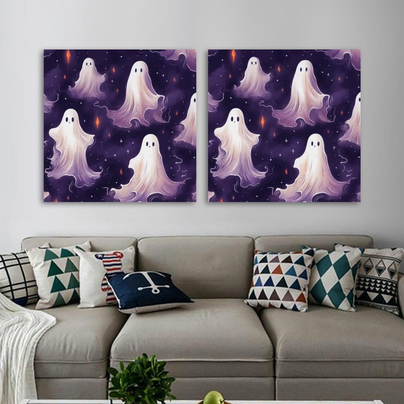 OWNSERIES Halloween Ghost Pattern 2PC Canvas Wall Art Paintings for ...