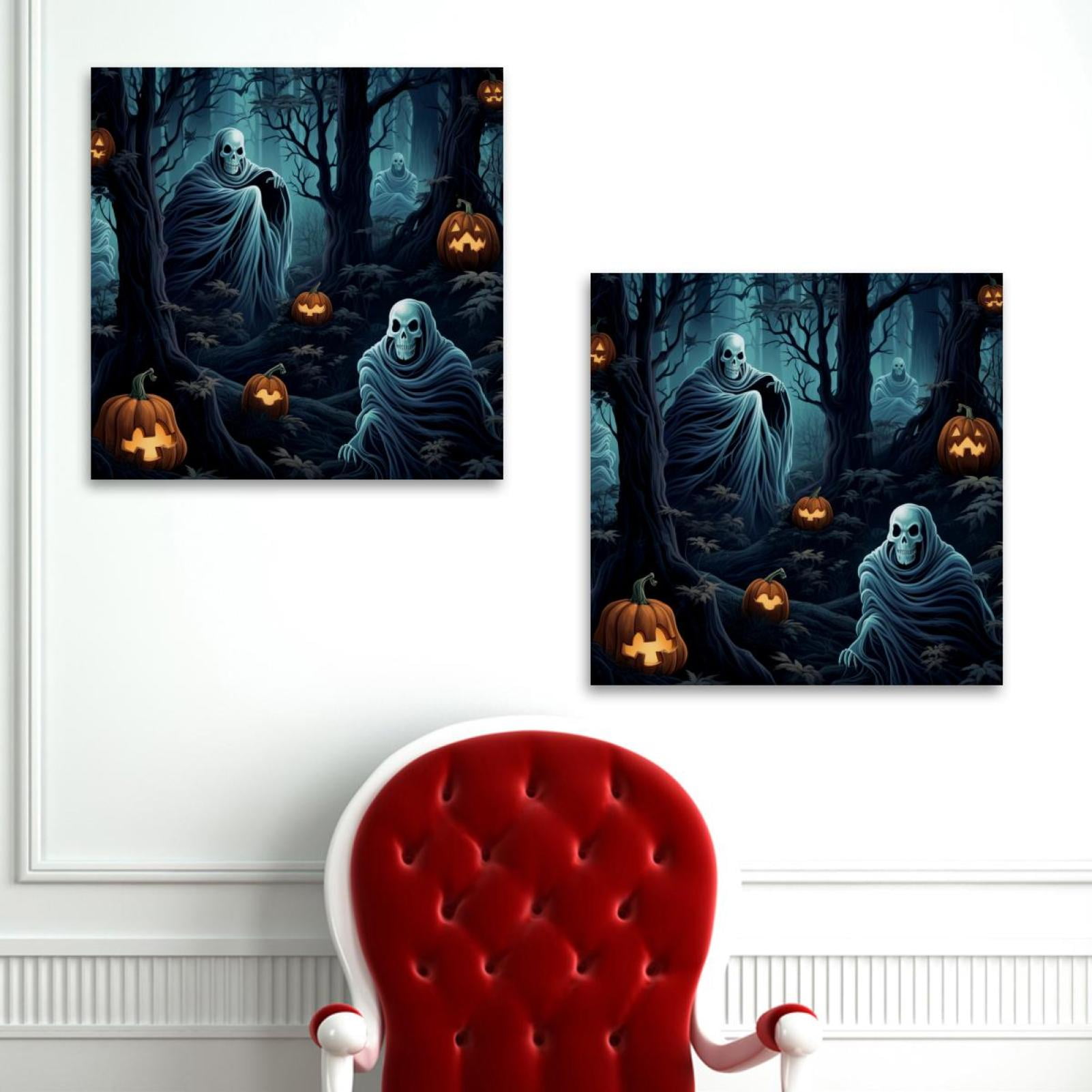 OWNSERIES Halloween Ghost Pattern 2PC Canvas Wall Art Paintings for ...