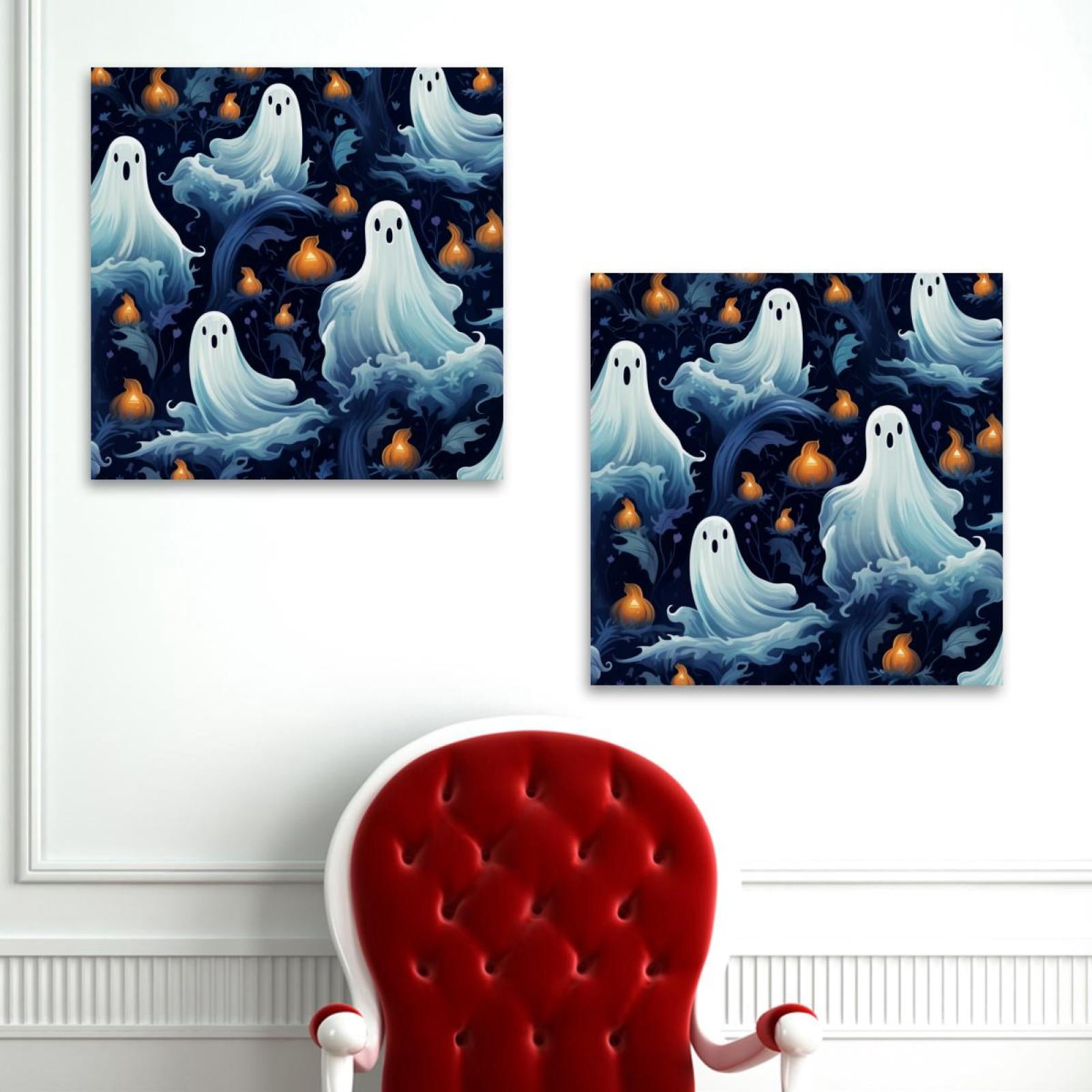 OWNSERIES Halloween Ghost Pattern 2PC Canvas Wall Art Paintings for ...