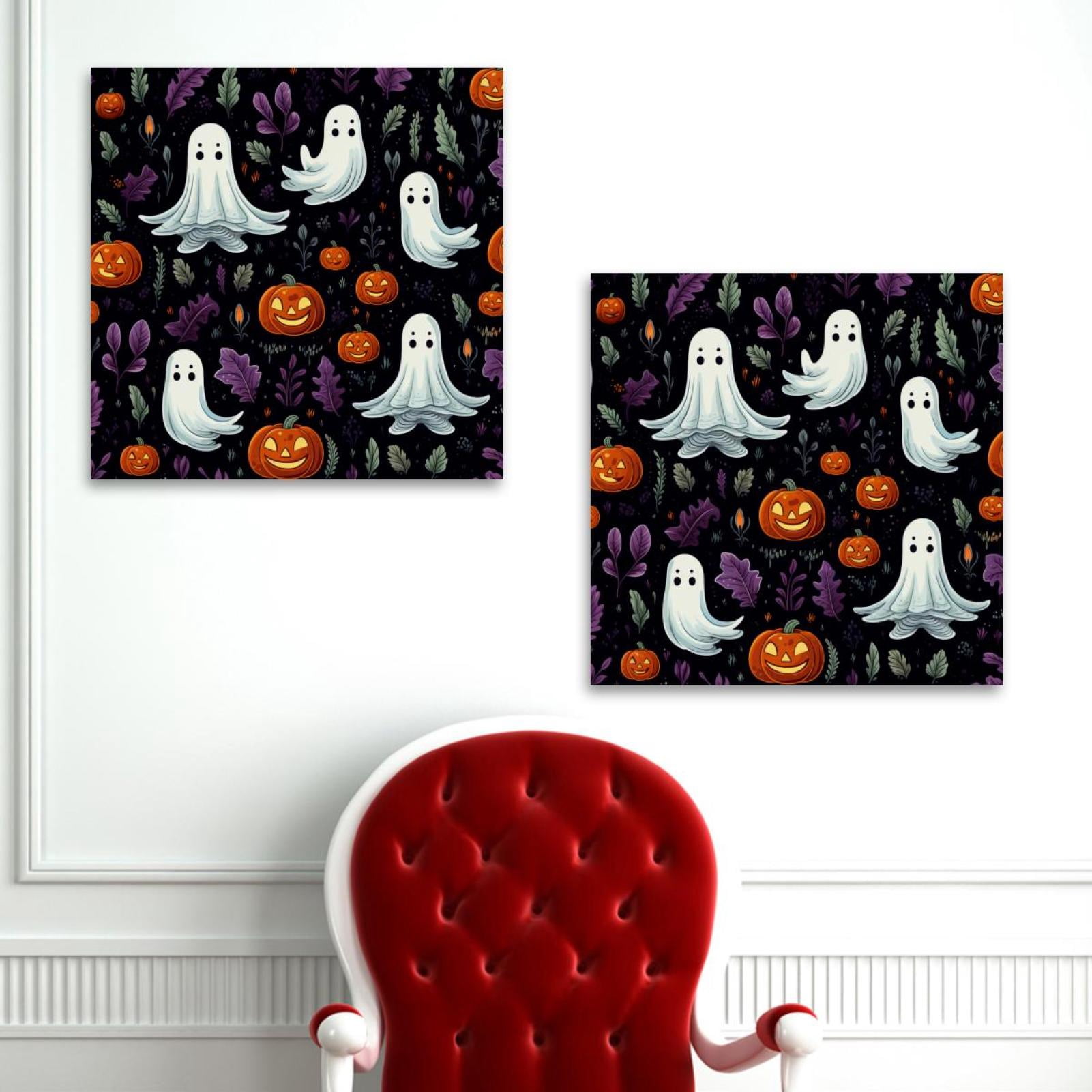 OWNSERIES Halloween Ghost Pattern 2PC Canvas Wall Art Paintings for ...