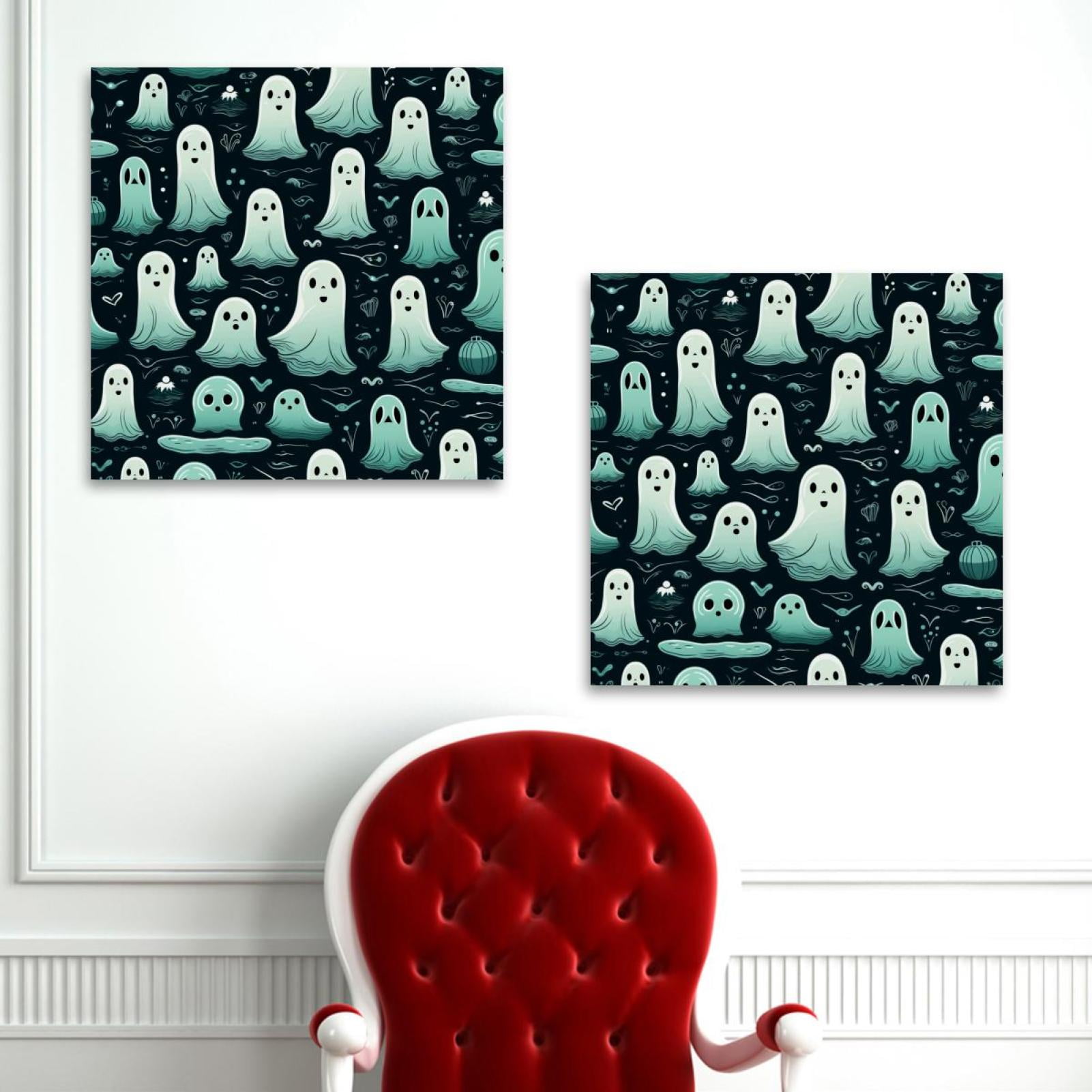 OWNSERIES Halloween Ghost Pattern 2PC Canvas Wall Art Paintings for ...