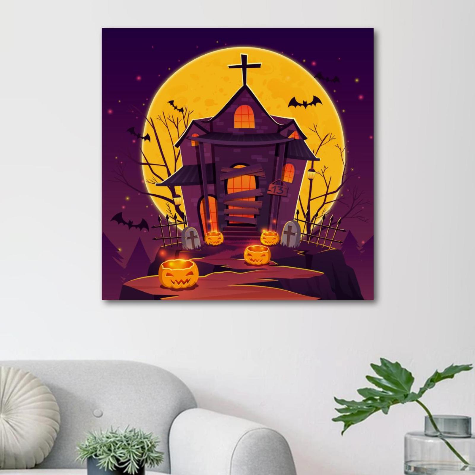 OWNSERIES Halloween Haunted House with Gradient Lights-01 Pattern ...