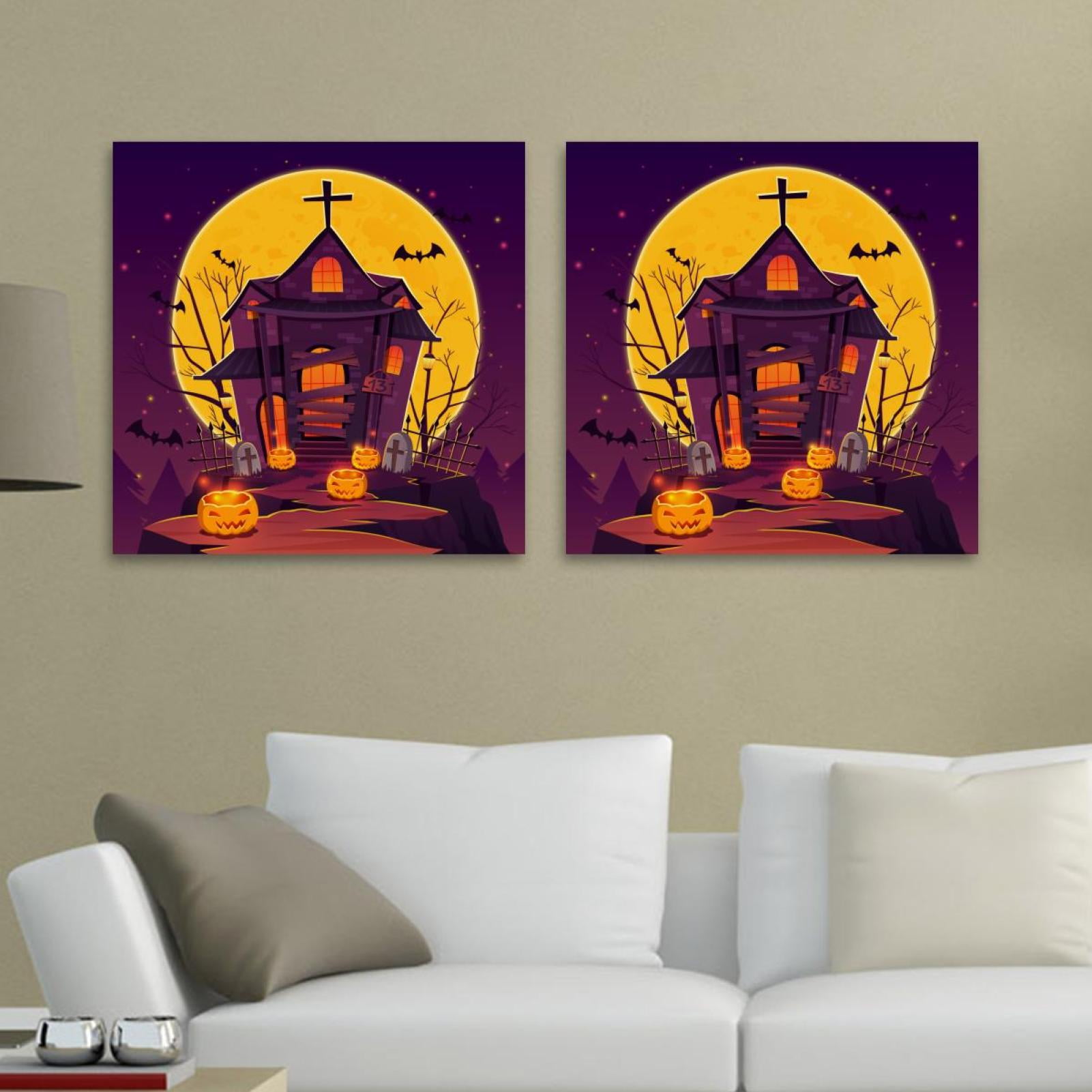 OWNSERIES Halloween Haunted House with Gradient Lights-01 Pattern 2PC ...