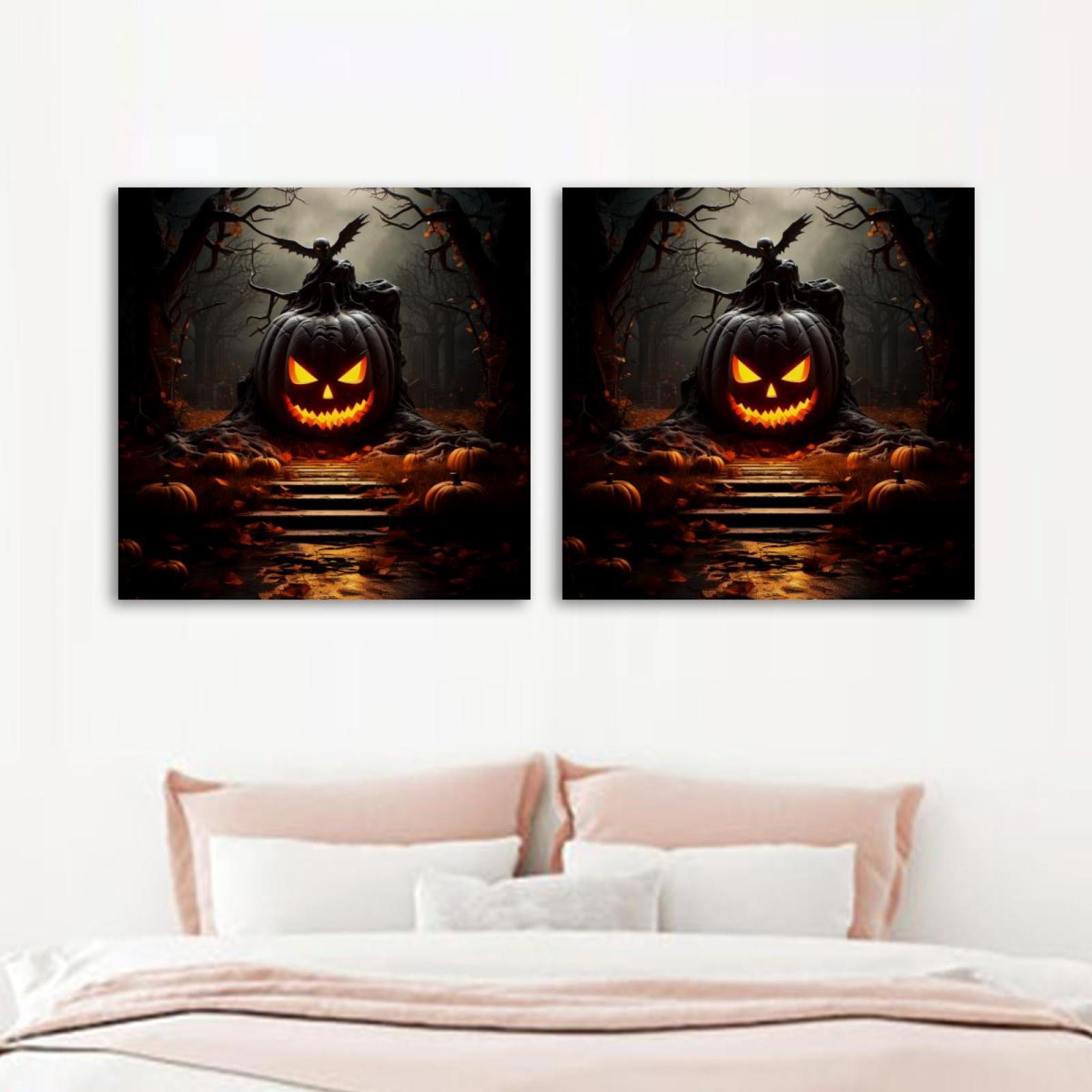 OWNSERIES Halloween Pattern 2PC Canvas Wall Art Paintings for Living ...