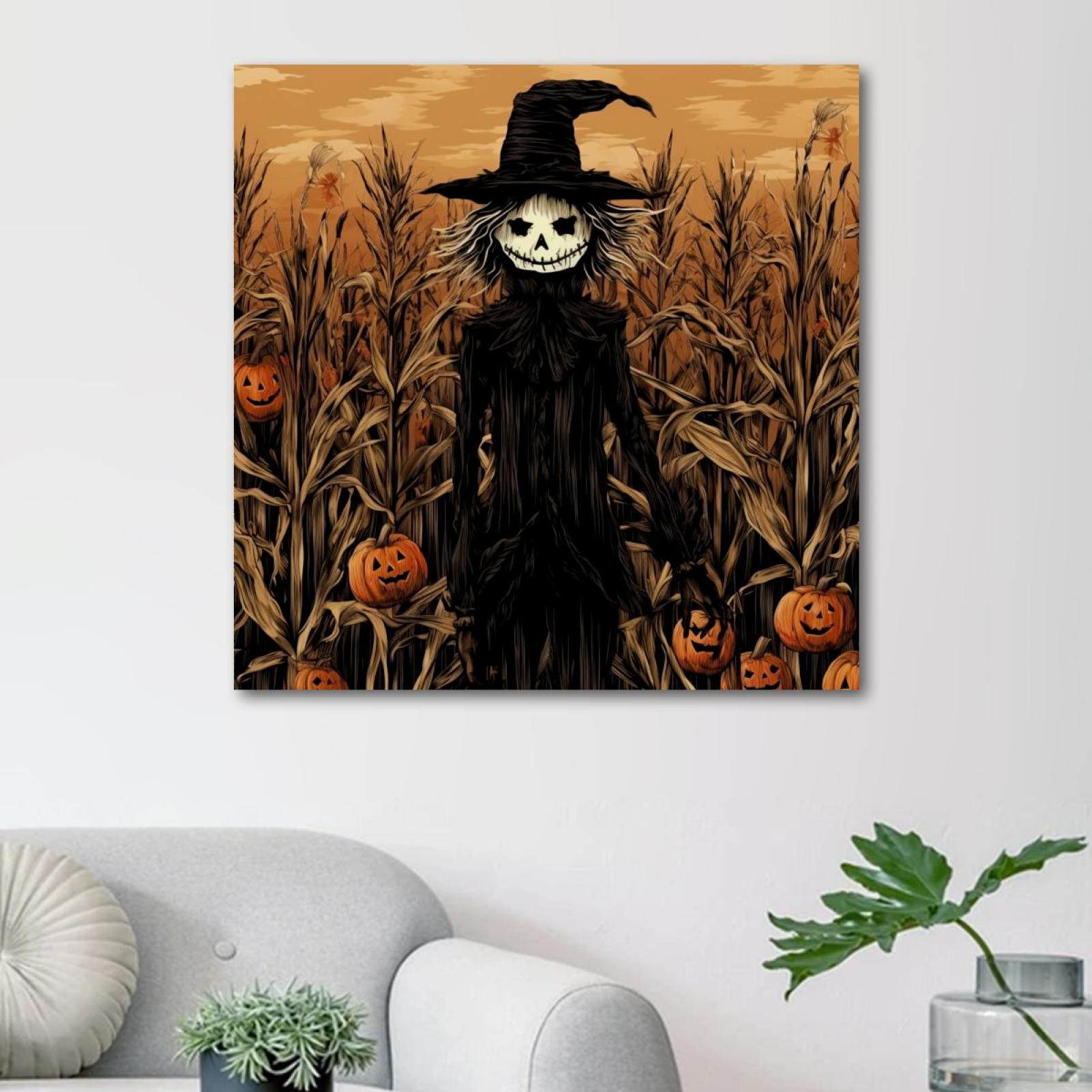 OWNSERIES Halloween Scarecrow Pattern Canvas Wall Art Paintings for ...