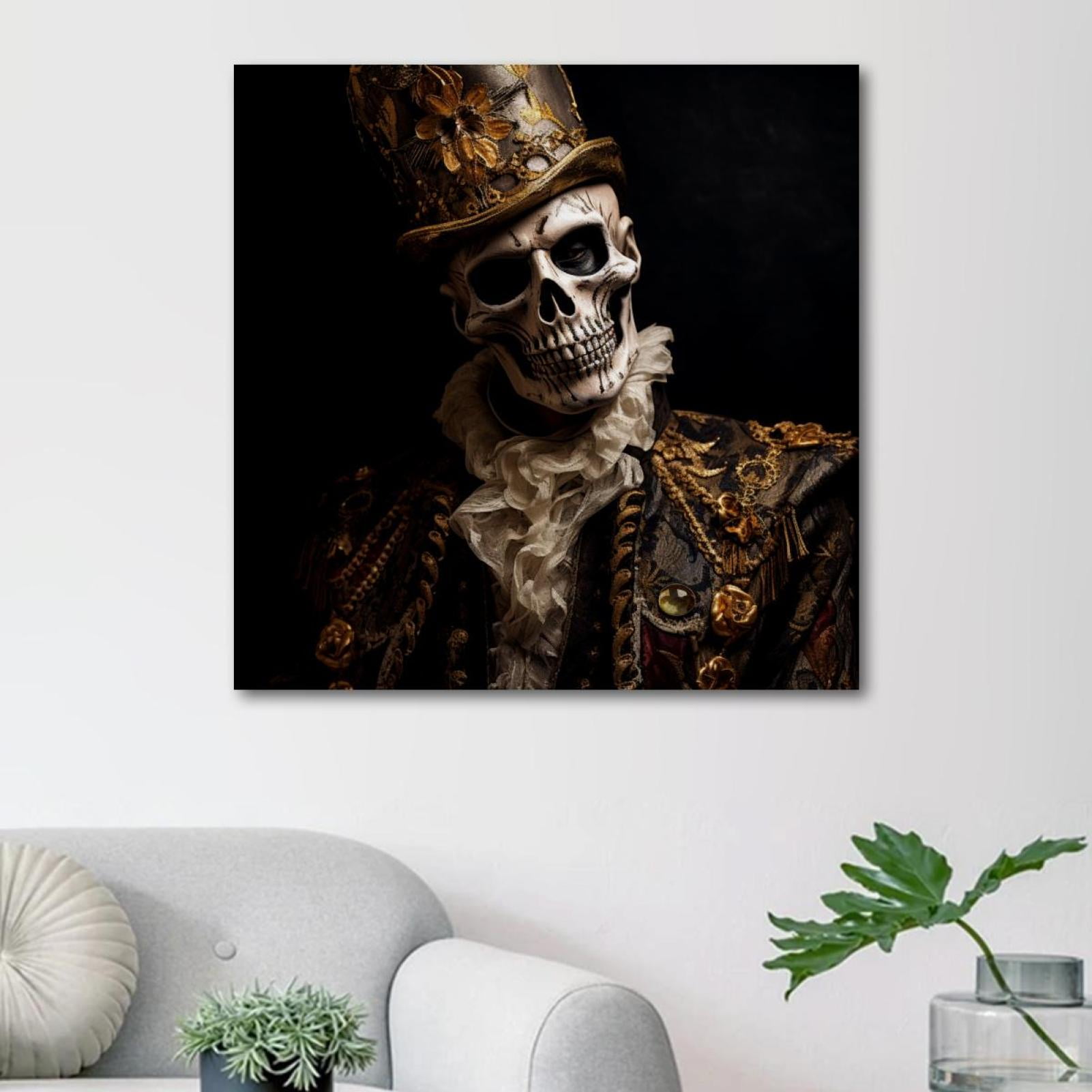 OWNSERIES Halloween Skeleton Pattern Canvas Wall Art Paintings for ...