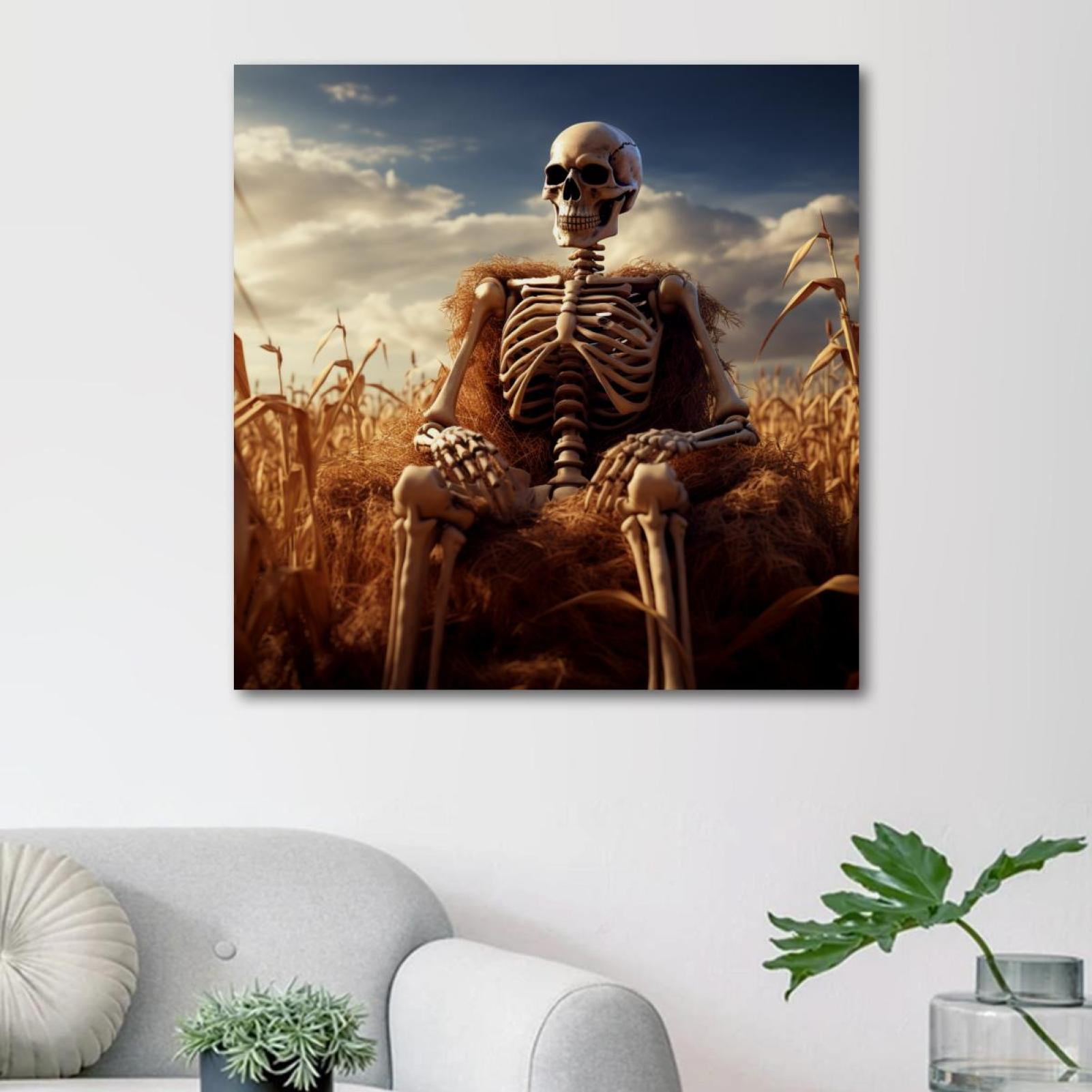 OWNSERIES Halloween Skeleton Pattern Canvas Wall Art Paintings for ...