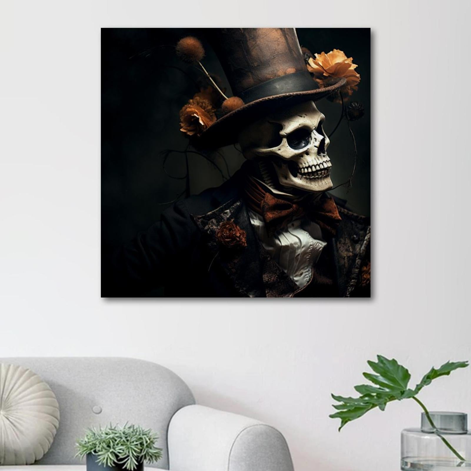 OWNSERIES Halloween Skeleton Pattern Canvas Wall Art Paintings for ...
