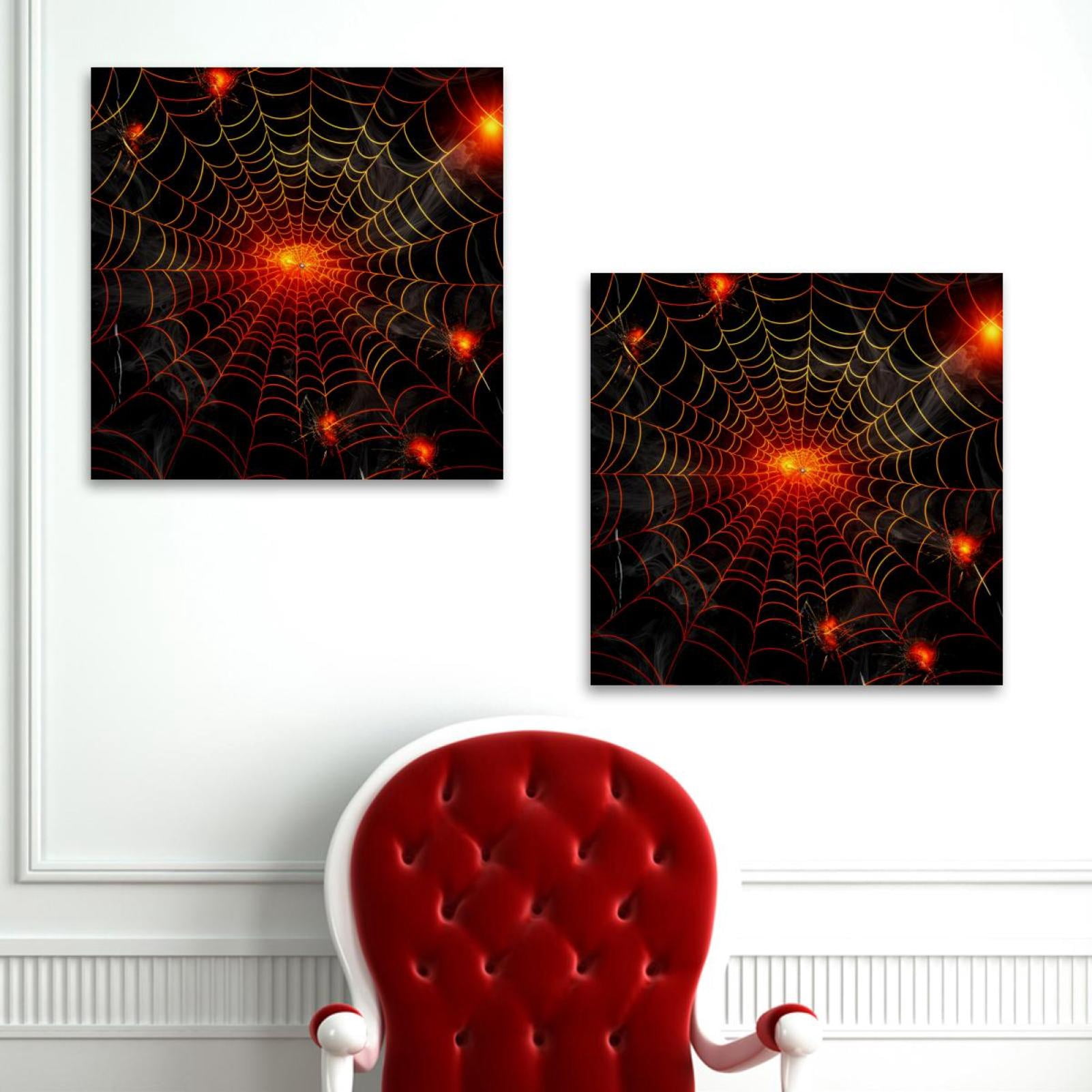 OWNSERIES Halloween Spider Web Pattern 2PC Canvas Wall Art Paintings ...