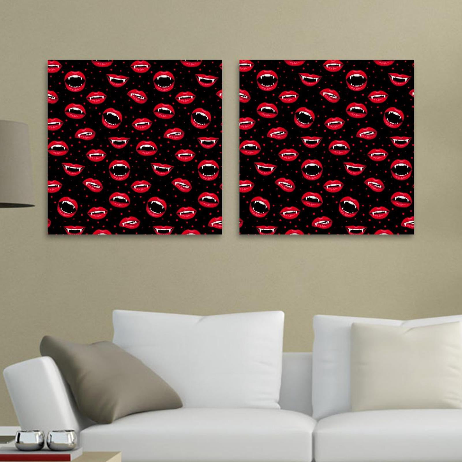 OWNSERIES Halloween Vampire Pattern 2PC Canvas Wall Art Paintings for ...