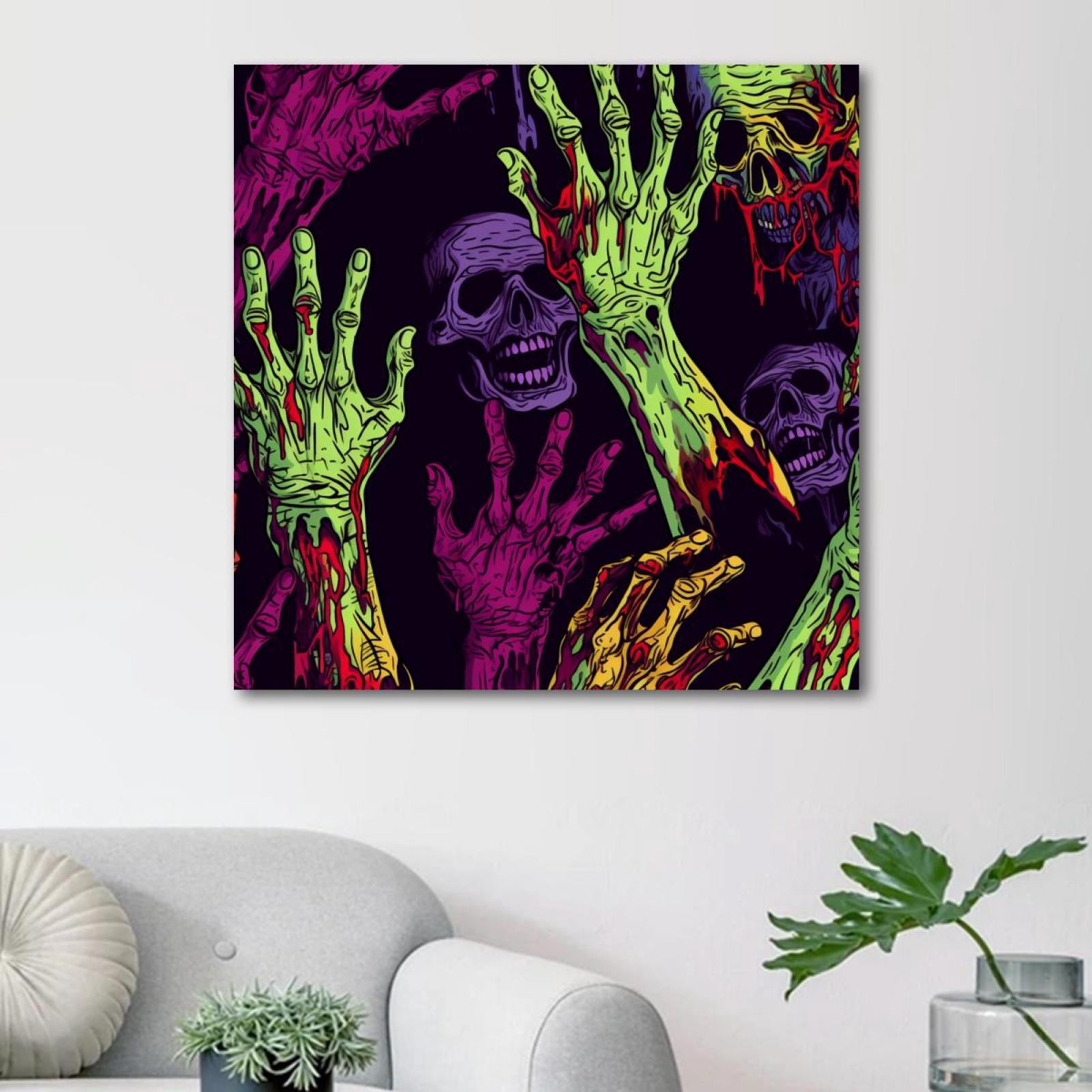 OWNSERIES Halloween Zombie Hands Pattern Canvas Wall Art Paintings for ...