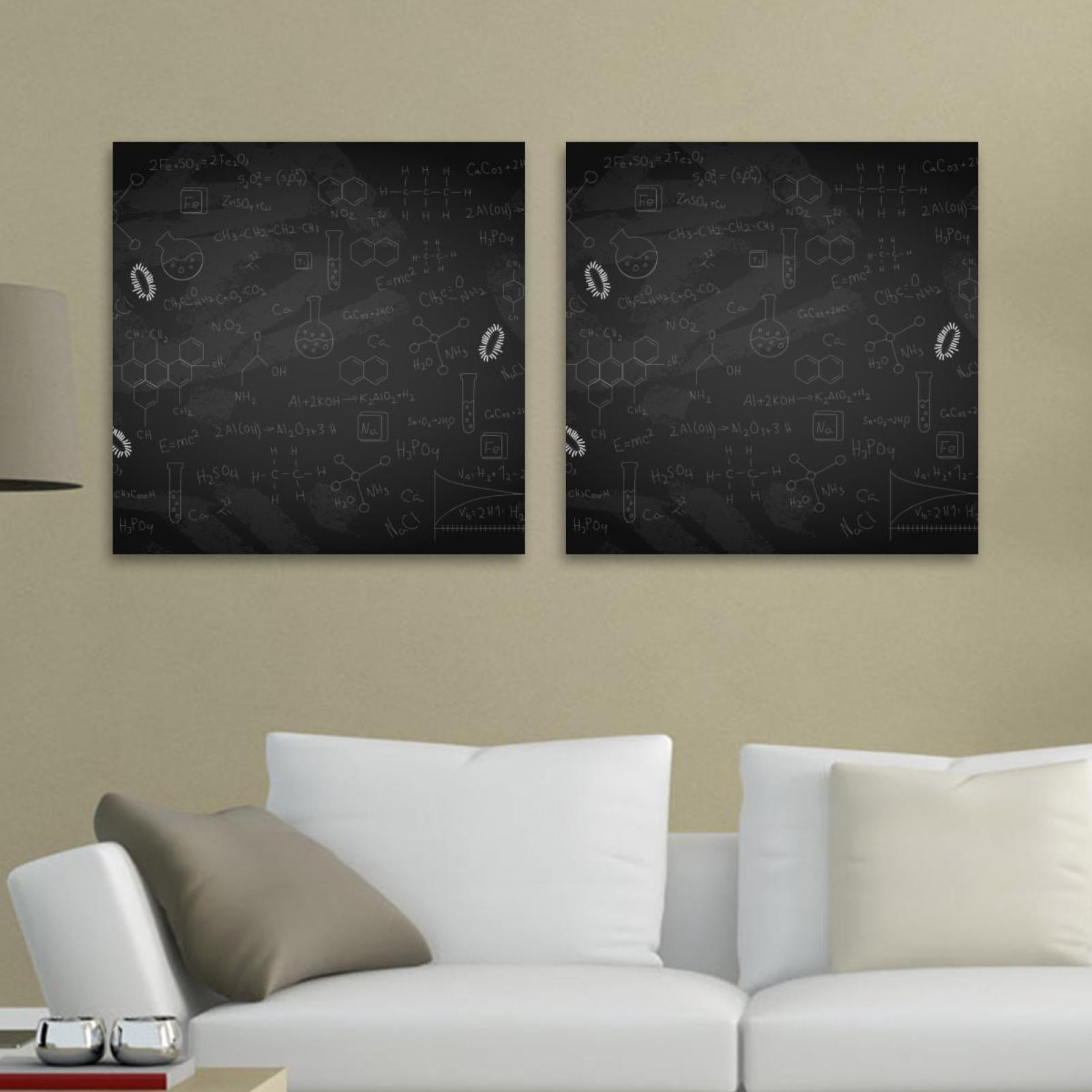 OWNSERIES Hand Drawn Chemistry Blackboard Pattern 2PC Canvas Wall Art ...
