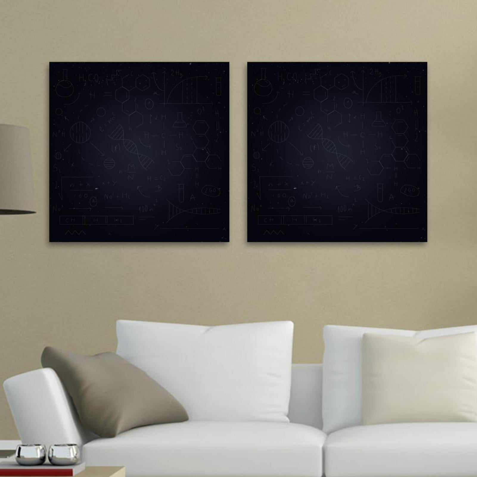 OWNSERIES Hand Drawn Chemistry Equation Pattern 2PC Canvas Wall Art ...