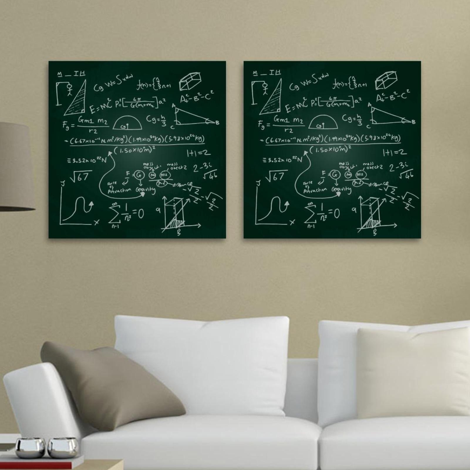 OWNSERIES Hand Drawn Scientific Formulas Pattern 2PC Canvas Wall Art ...