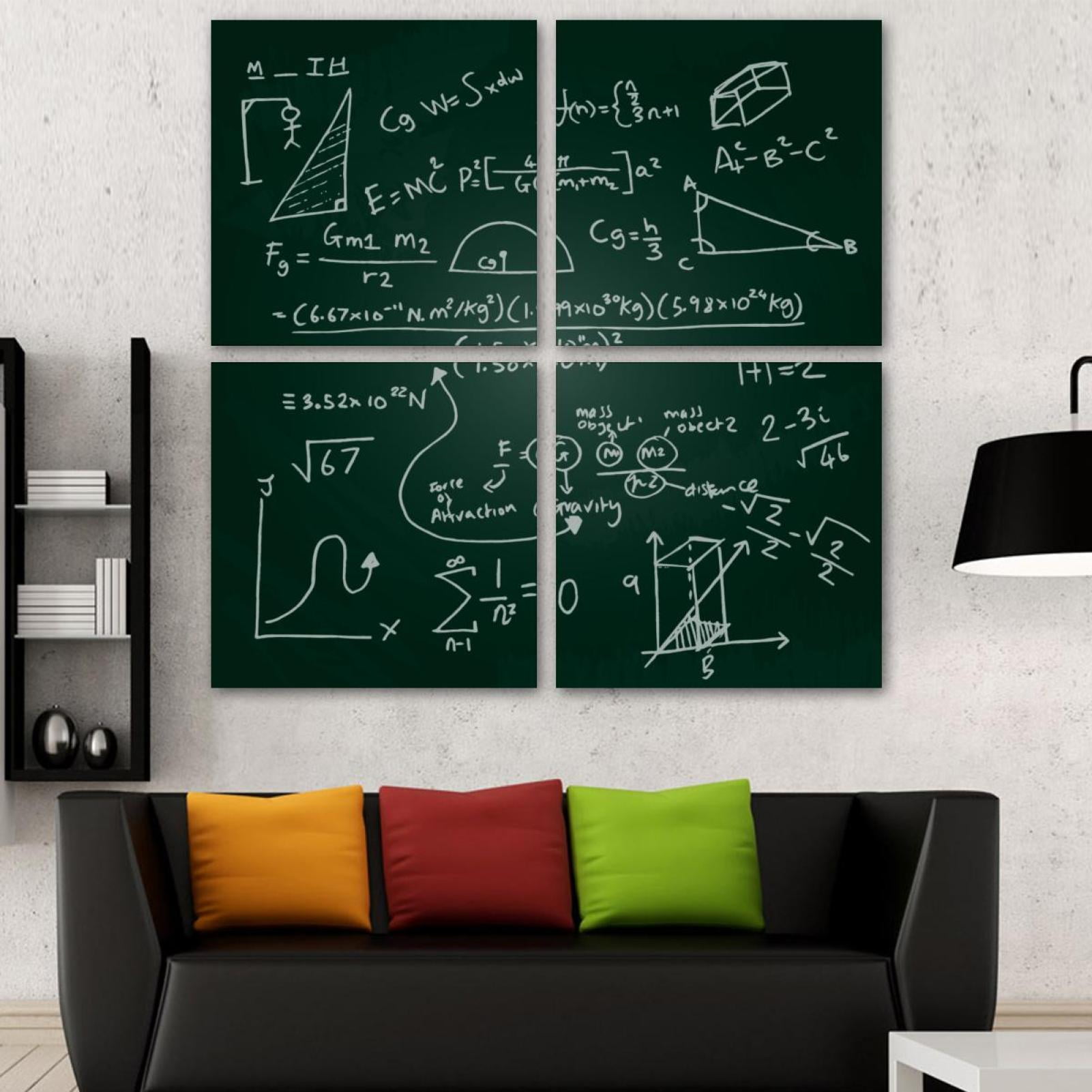OWNSERIES Hand Drawn Scientific Formulas Pattern 4PC Frameless Canvas ...