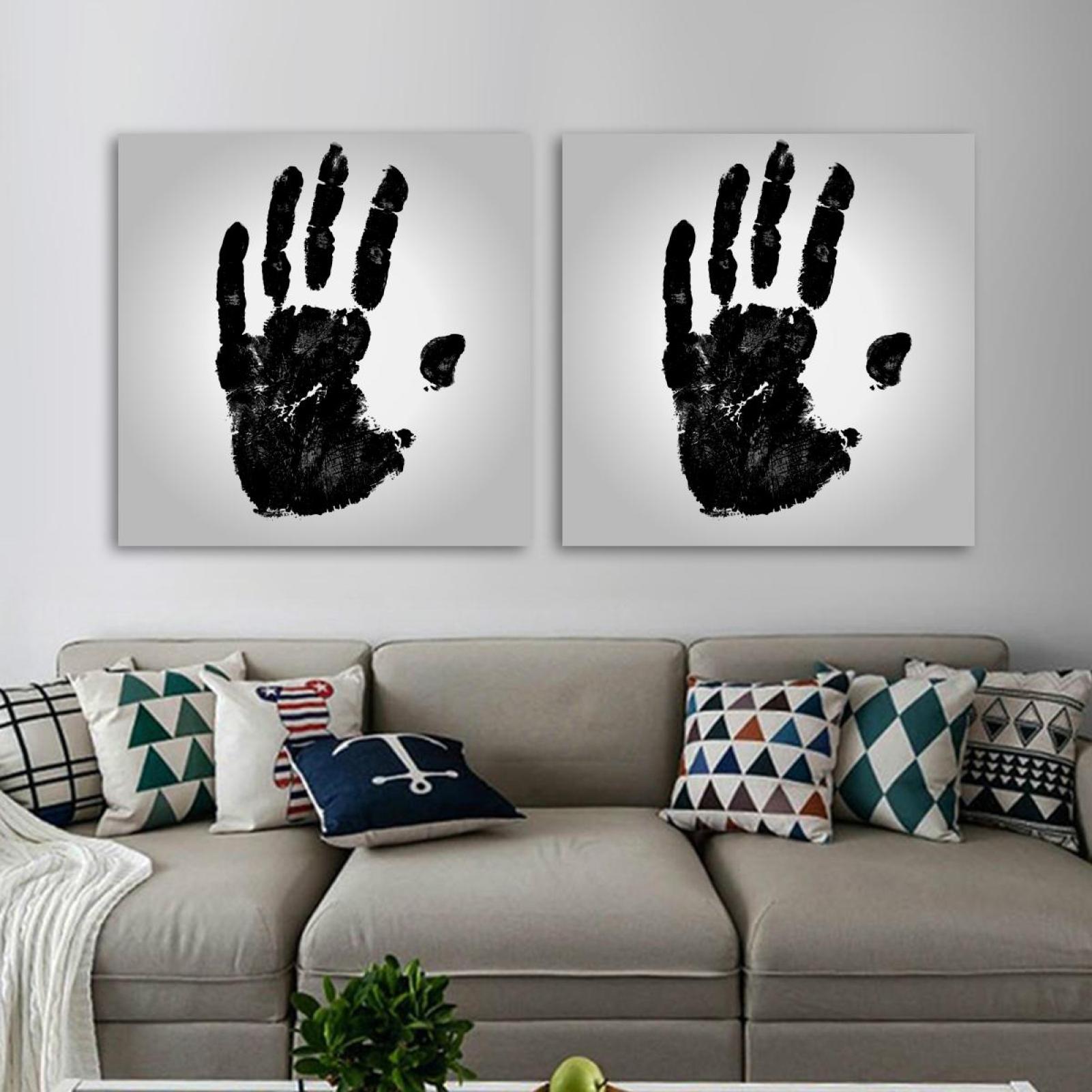 OWNSERIES Handprint Pattern 2PC Canvas Wall Art Paintings for Living ...