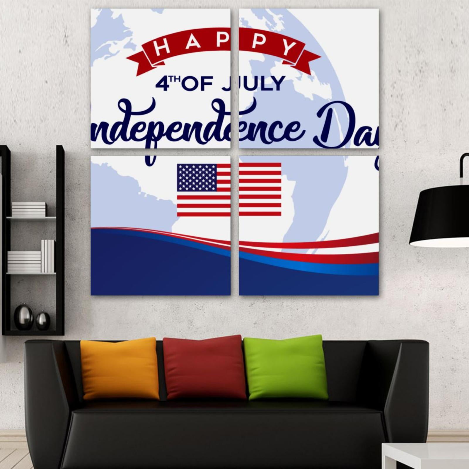 OWNSERIES Happy Independence Day of 4Th July Pattern 4PC Frameless ...