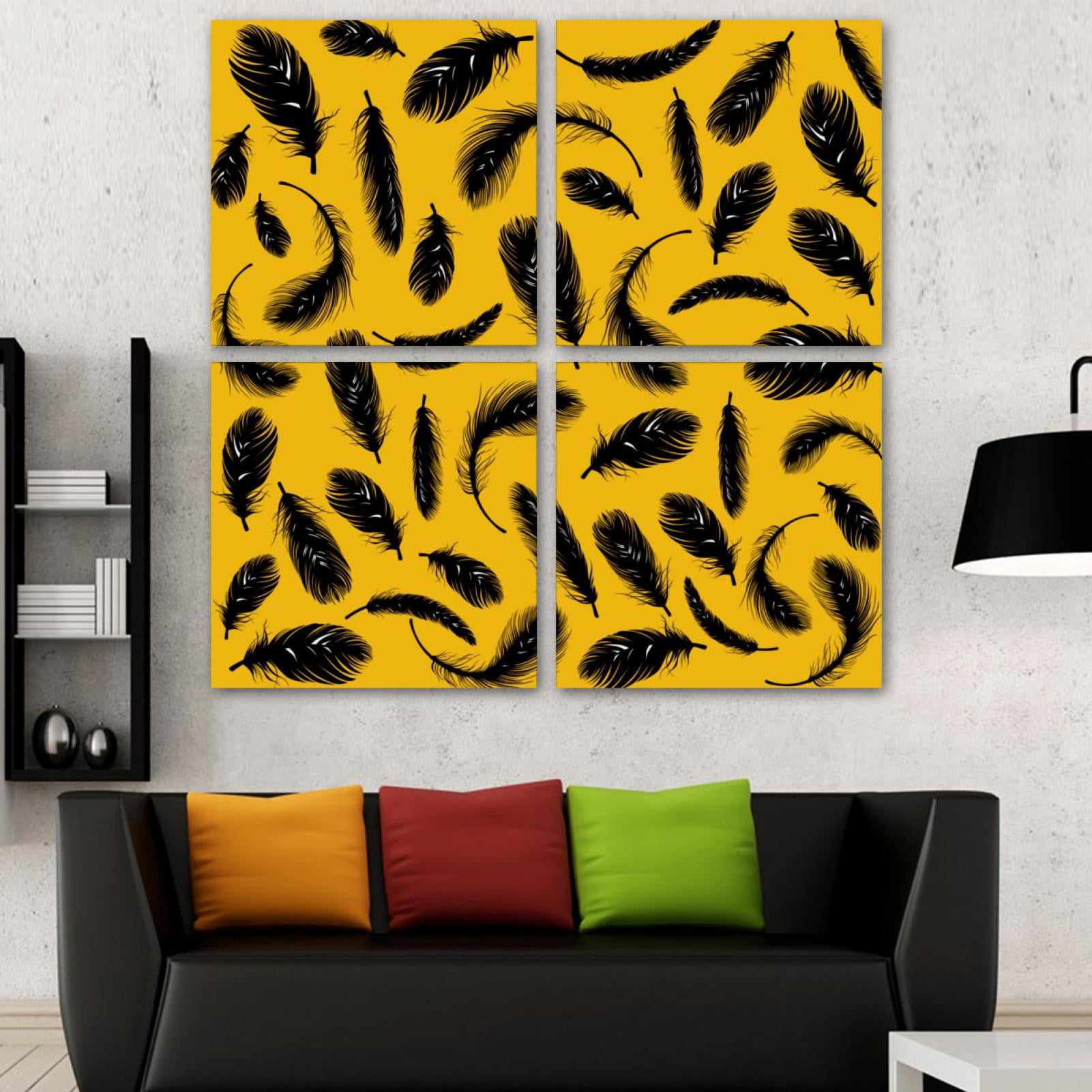 OWNSERIES Hippie Bohemia Boho Pattern 4PC Frameless Canvas Wall Art ...