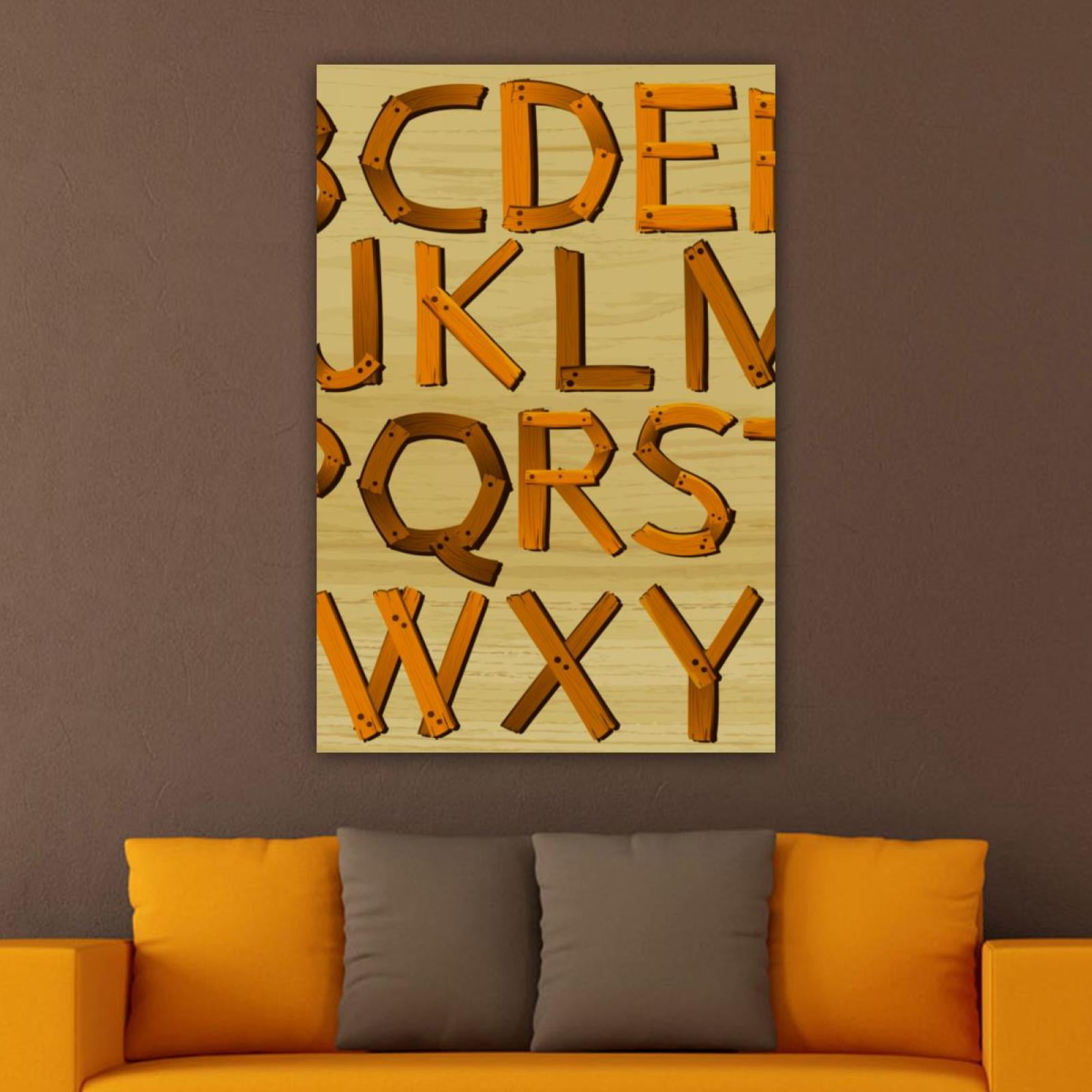 OWNSERIES Home Decor Alphabet Characters From a To Z in Wooden Pattern ...
