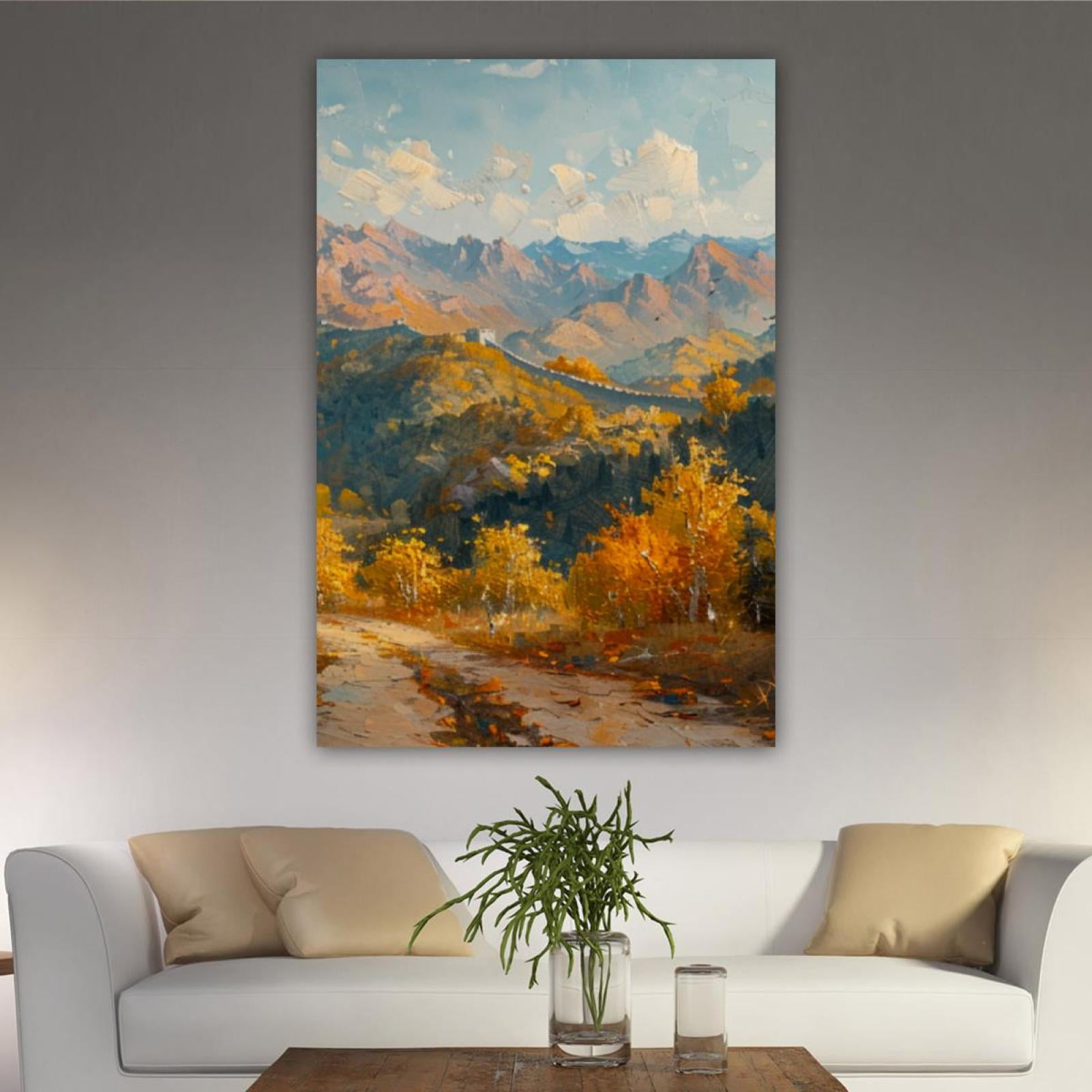 OWNSERIES Home Decor Ancient Great Wall Pattern Canvas Wall Art ...