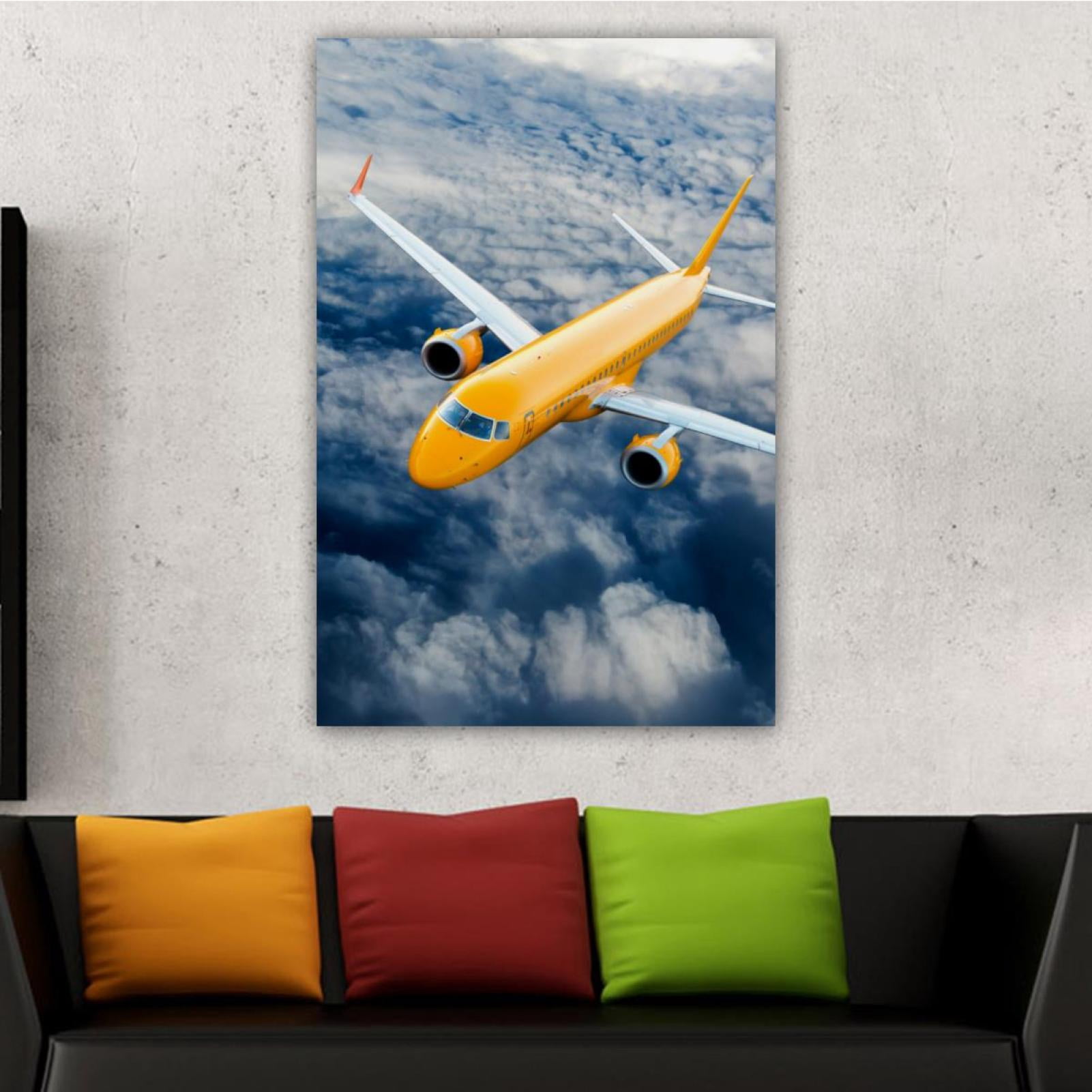 OWNSERIES Home Decor Aviation Airplane with Sky Pattern Canvas Wall Art ...