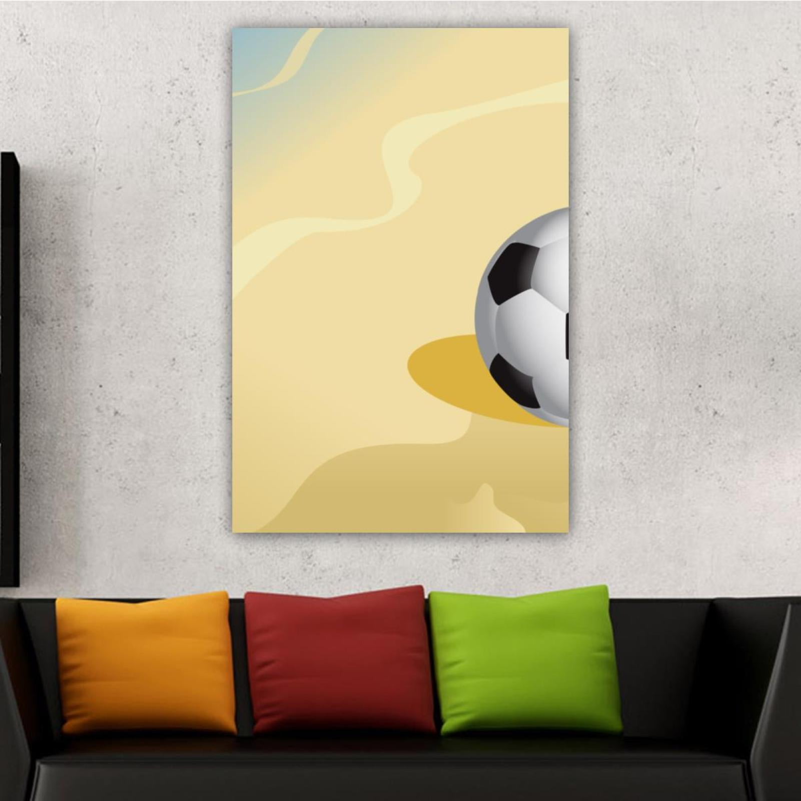 OWNSERIES Home Decor Beach Sand with Football Pattern Canvas Wall Art ...